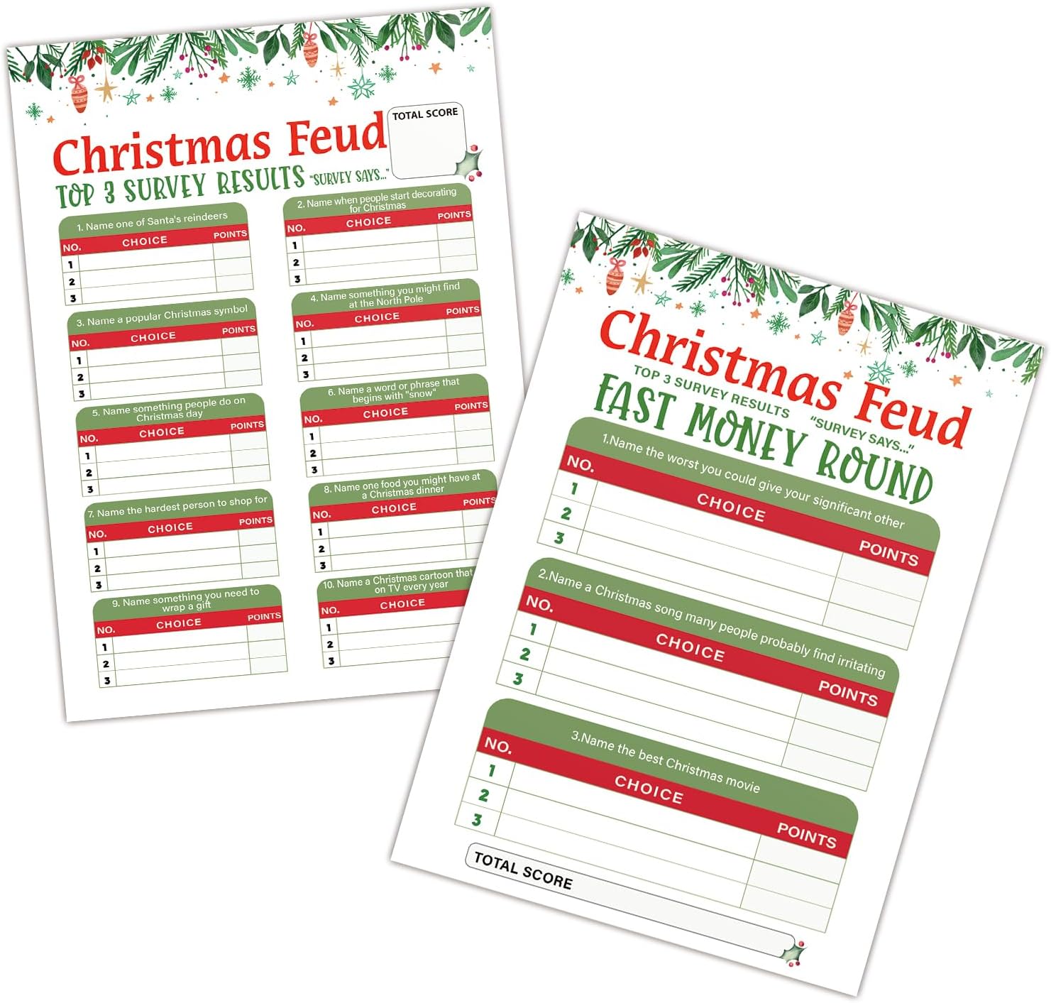 Amazon.com: Christmas Feud Game, Christmas Friendly Feud Quiz - Pack of ...