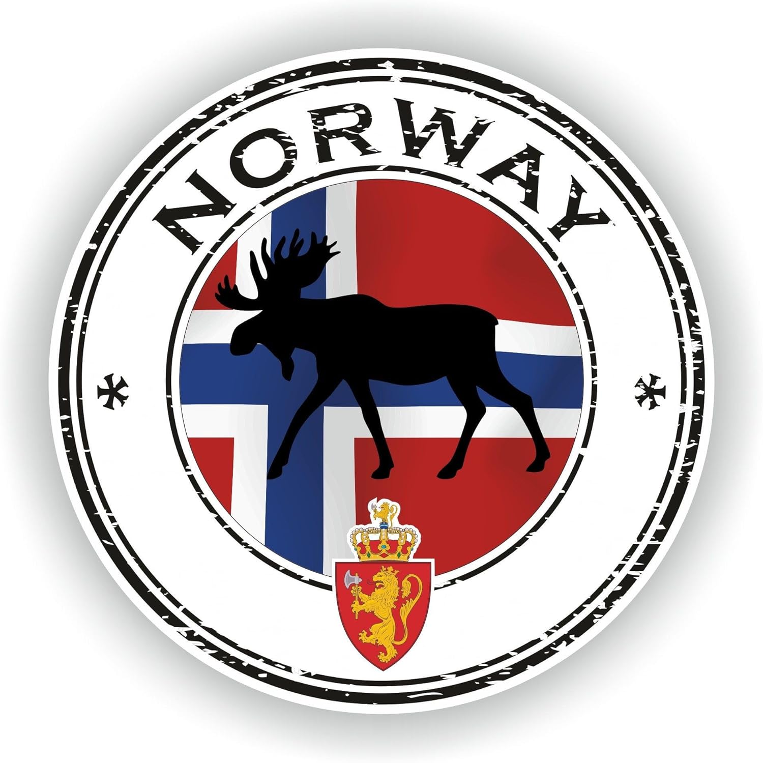 Amazon.com: Round Seal Norway Sticker Vinyl Countries Sticker Decal for ...