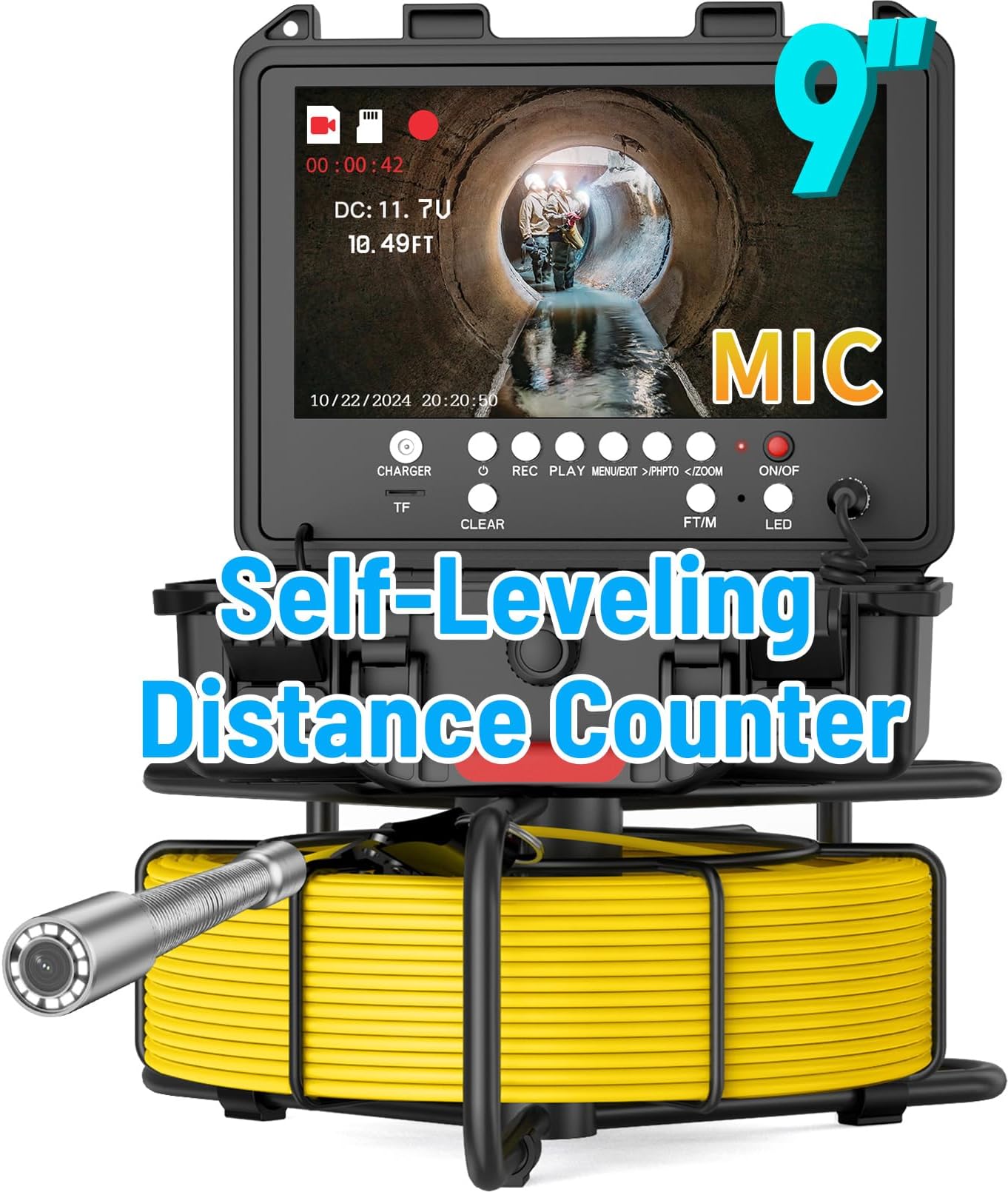 Amazon.com: Anysun Self Leveling Sewer Camera with Distance Counter ...