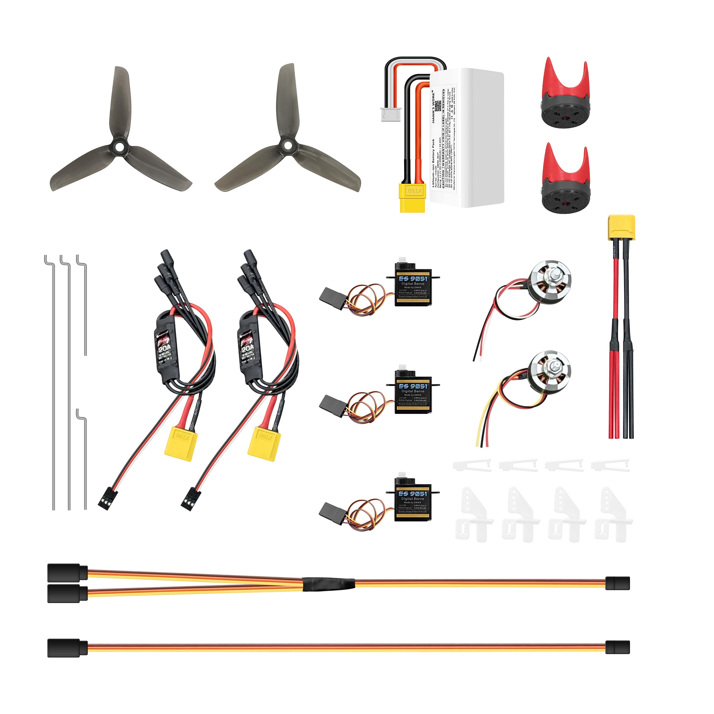 Amazon.com: HAWK'S WORK Motor Build Kit for RC Plane Conversion, DIY ...