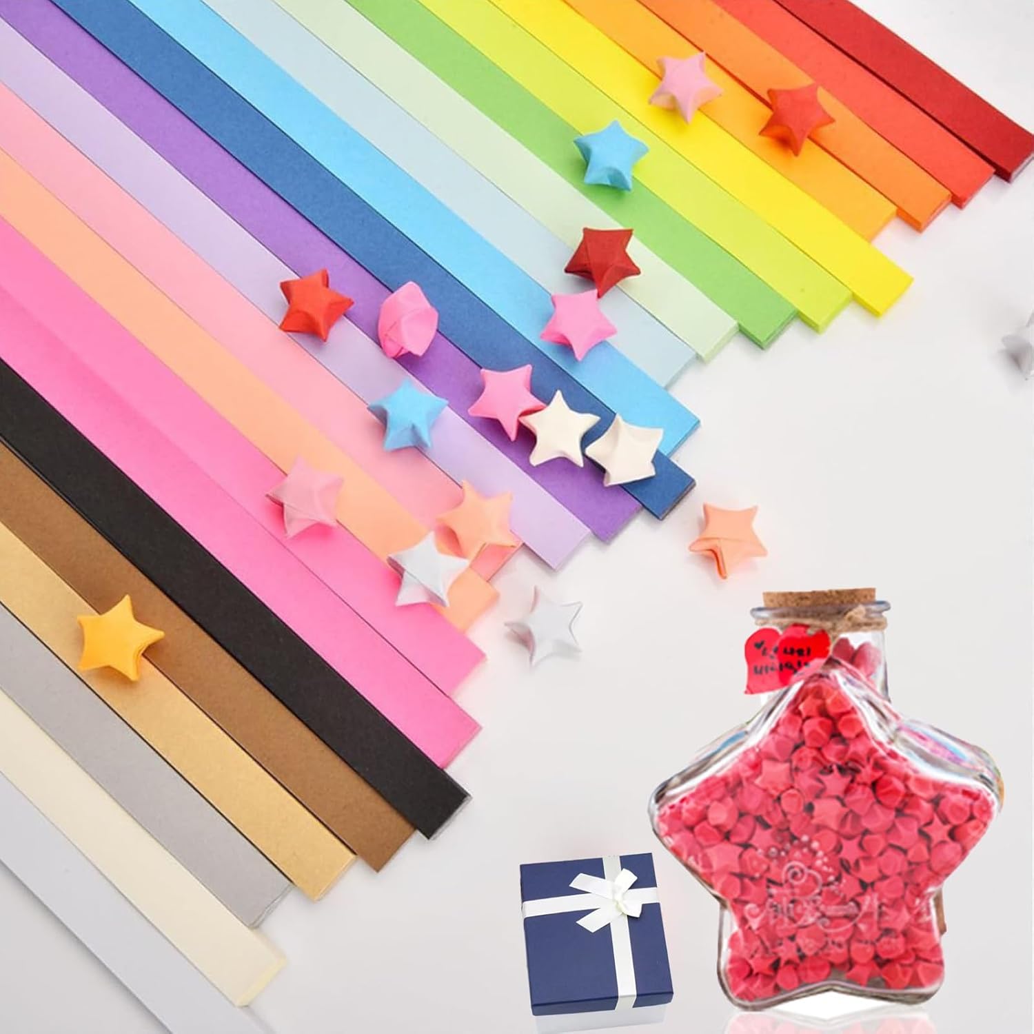Amazon.com : 2024 NEW 540 Sheets Stars Origami Paper, 27 Assortment ...