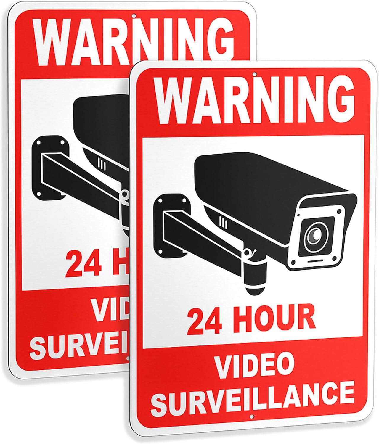 Amazon.com: 2 PC Video Surveillance Sign, 7x10 Aluminum Warning 24 Hour ...