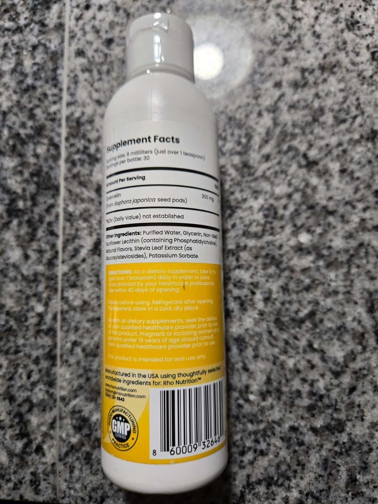 Amazon.com: Rho Nutrition Liposomal Quercetin - Ultra High Absorption ...