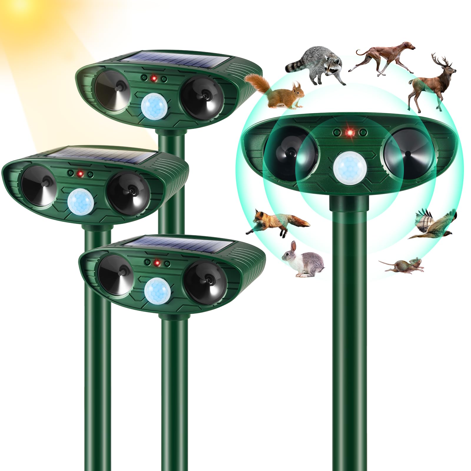 Amazon.com: Ultrasonic Animal Repellent Outdoor Deer Repellent Sonic ...