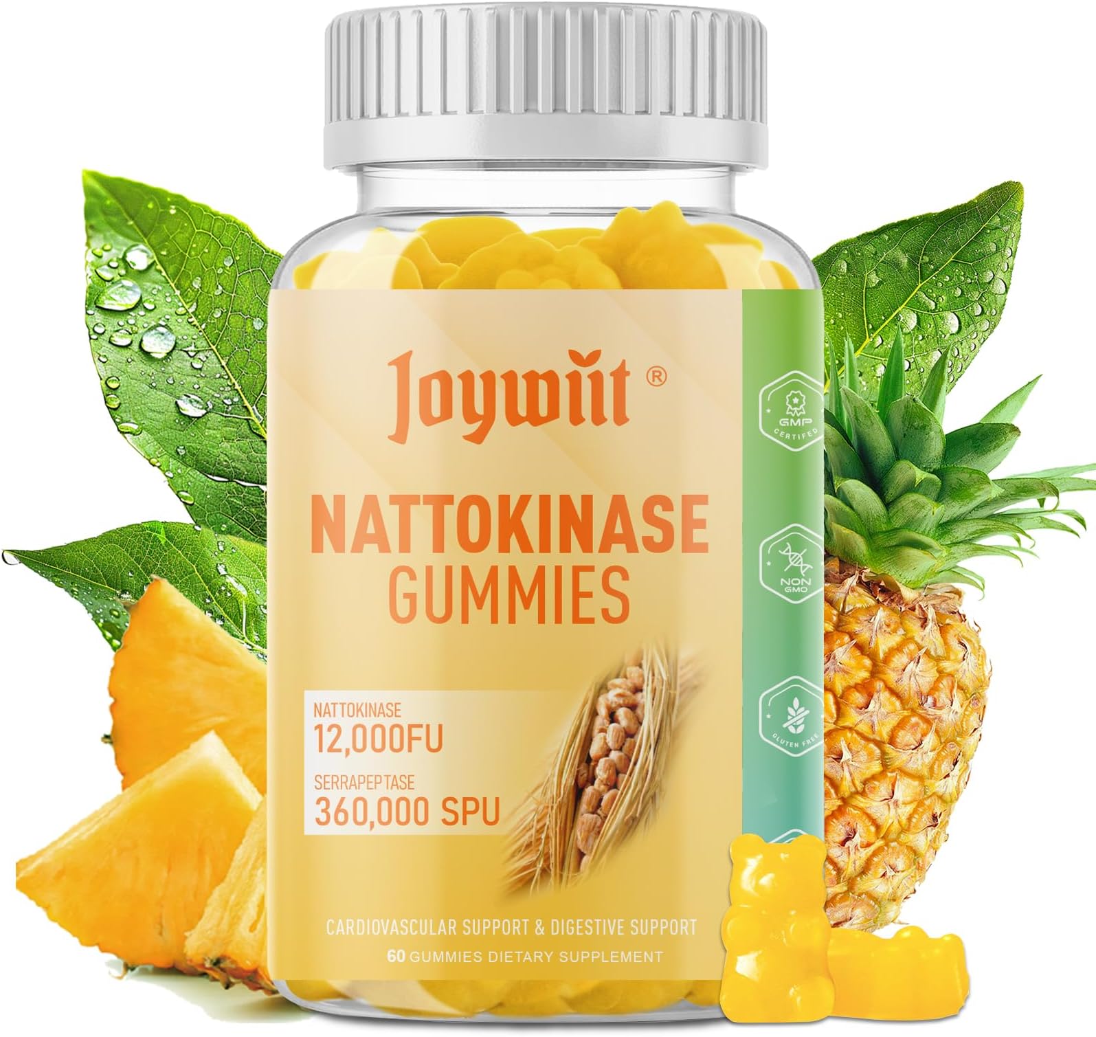 Amazon.com: Joywiit Nattokinase Gummies 12,000 FU, Serrapeptase Gummies ...