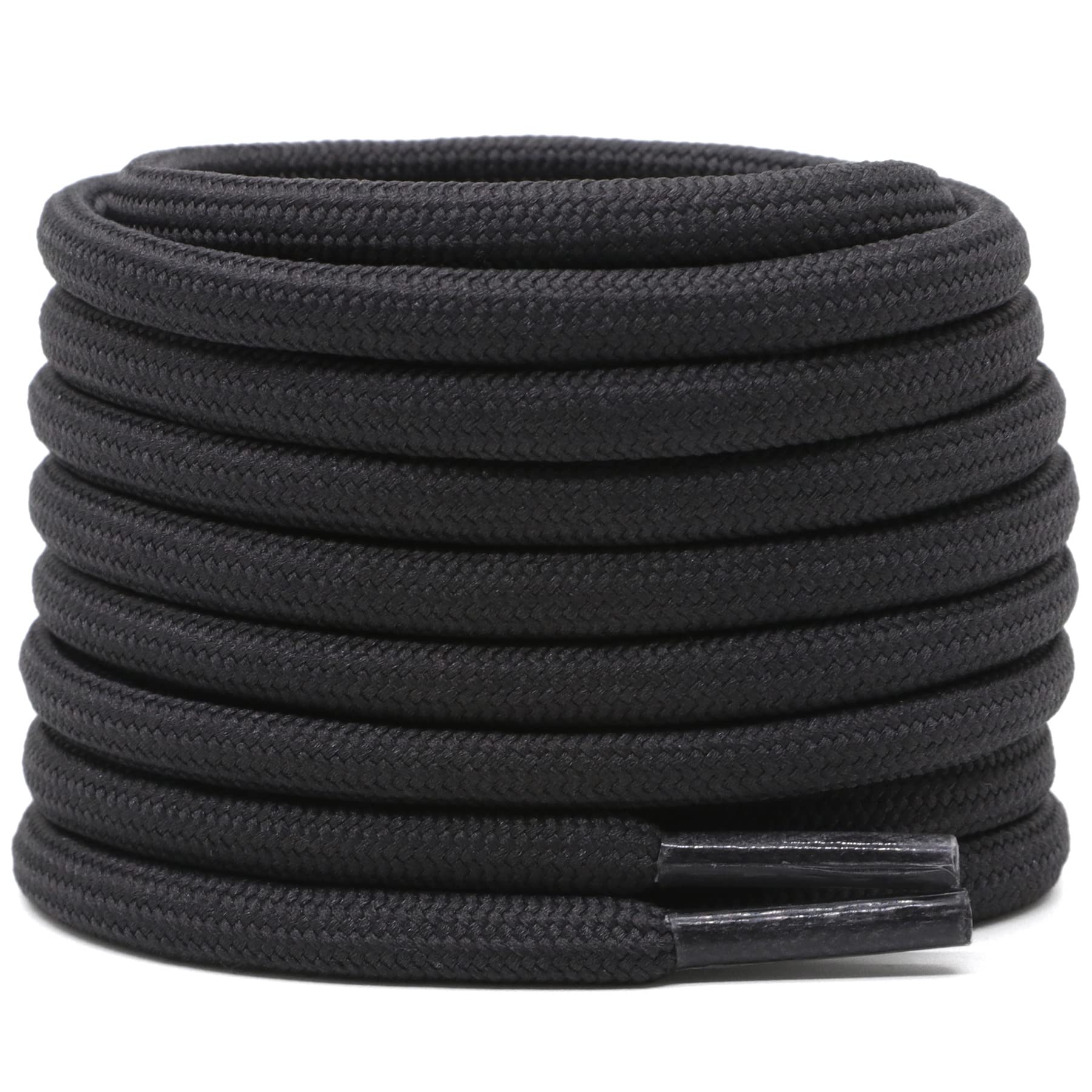Snapklik.com : 2 Pair Thick Round Solid Climbing Shoelaces Black Gray ...