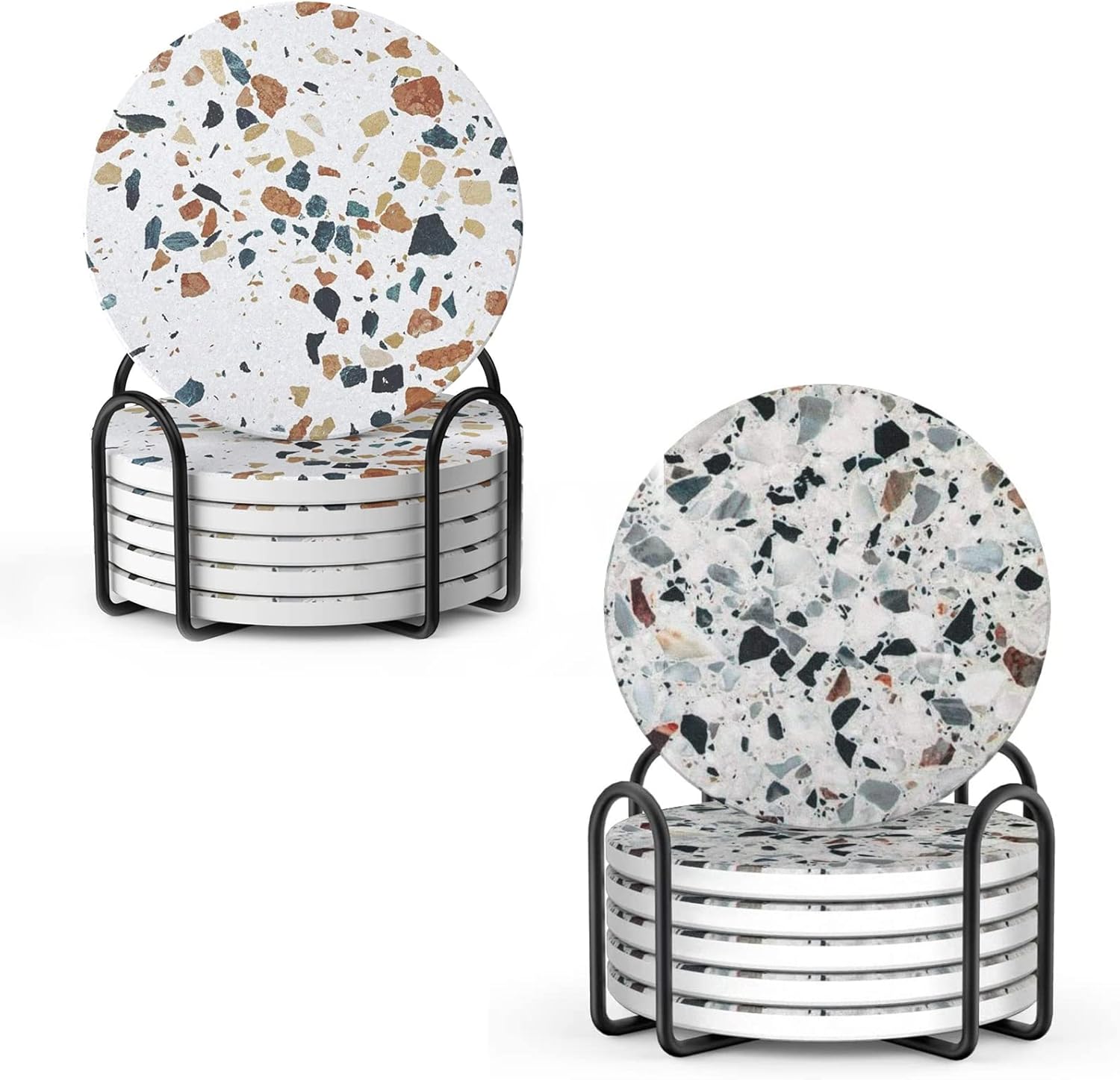 Amazon.com: LIFVER Coasters 2 Terrazzo Pattern + LIFVER Coasters Blue ...