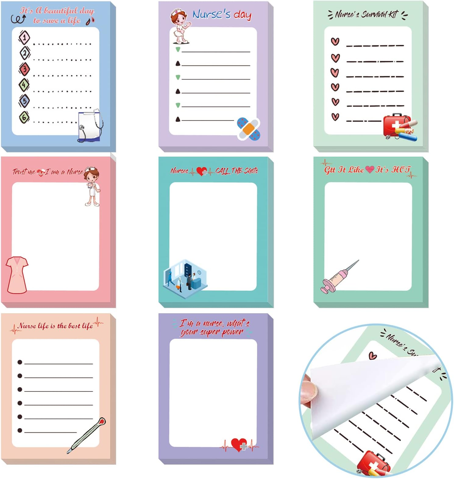 Amazon.com : Nurses Week Gifts,16 Pieces Nurse Notepad Funny Notepads ...