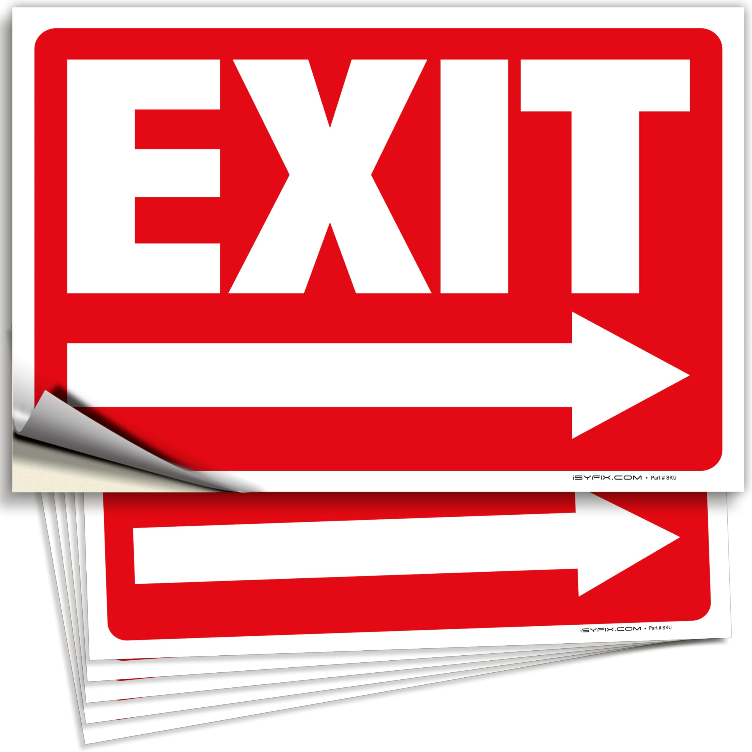Snapklik.com : iSYFIX Exit Signs Stickers 6 Pack 10x7 Inch - Laminated ...