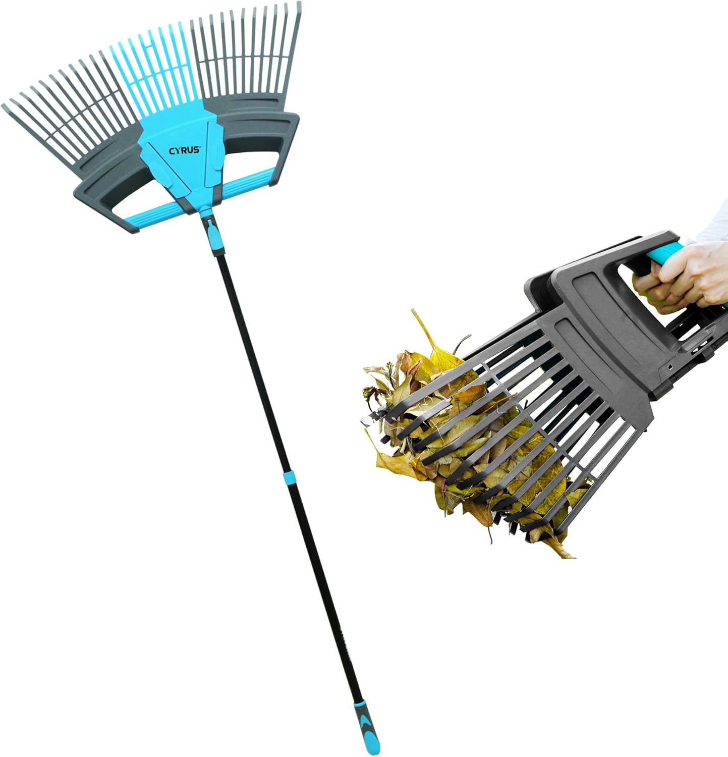 Amazon.com : CYRUS 3-in-1 Garden Leaf Rake, 30 Tines Rakes for Leaves ...