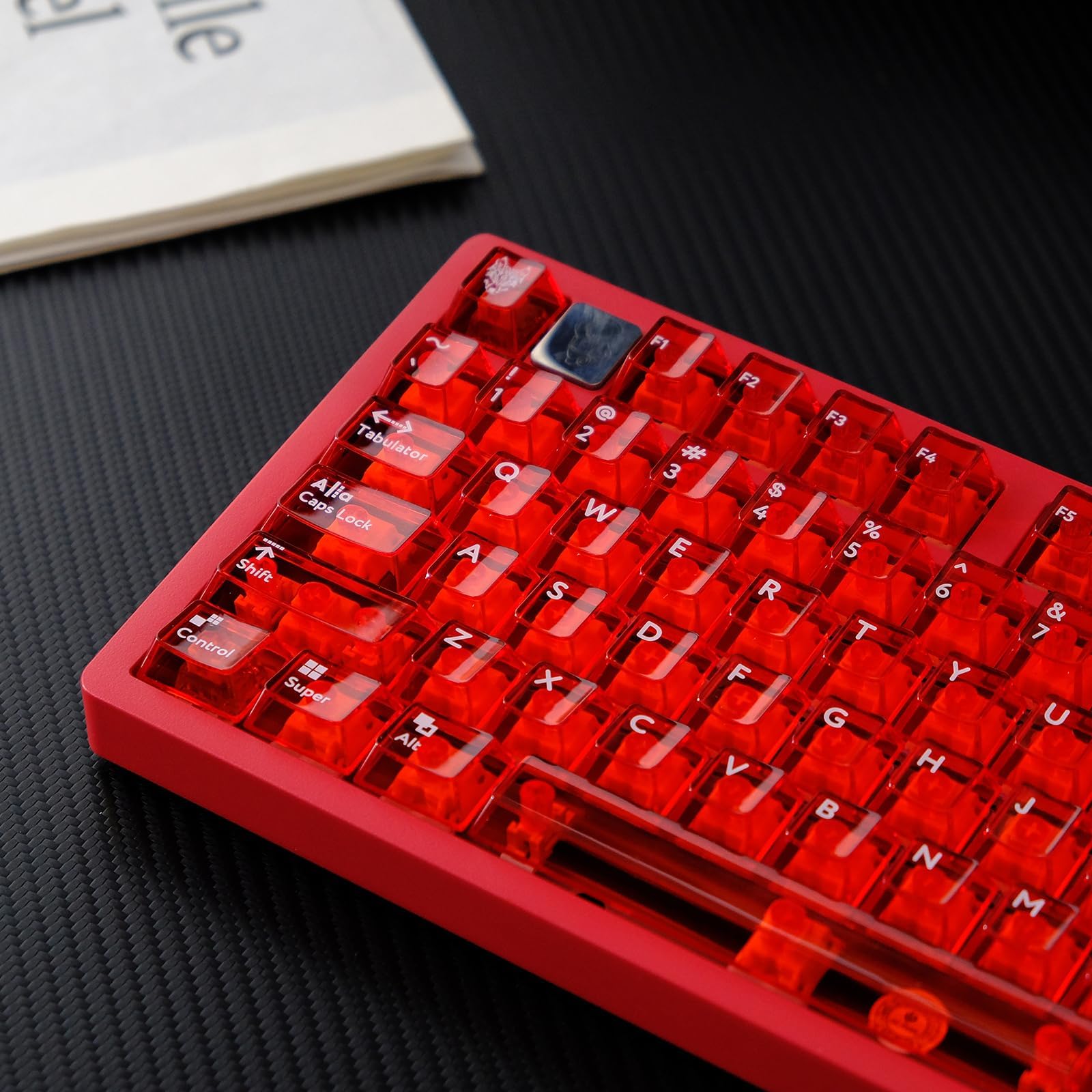 114 Keys Transparent Keycaps PC Cherry Profile Red Keycap Set Fit for ...