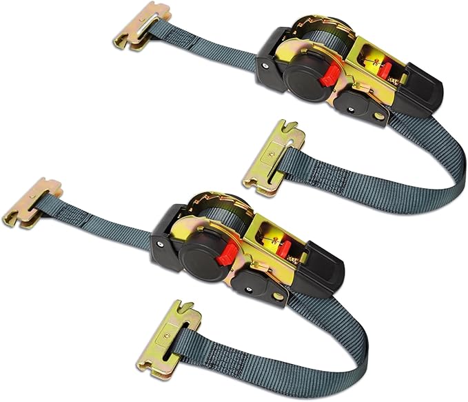 Amazon.com: ANLULOAD 2 Pack E Track Retractable Ratchet Straps ...