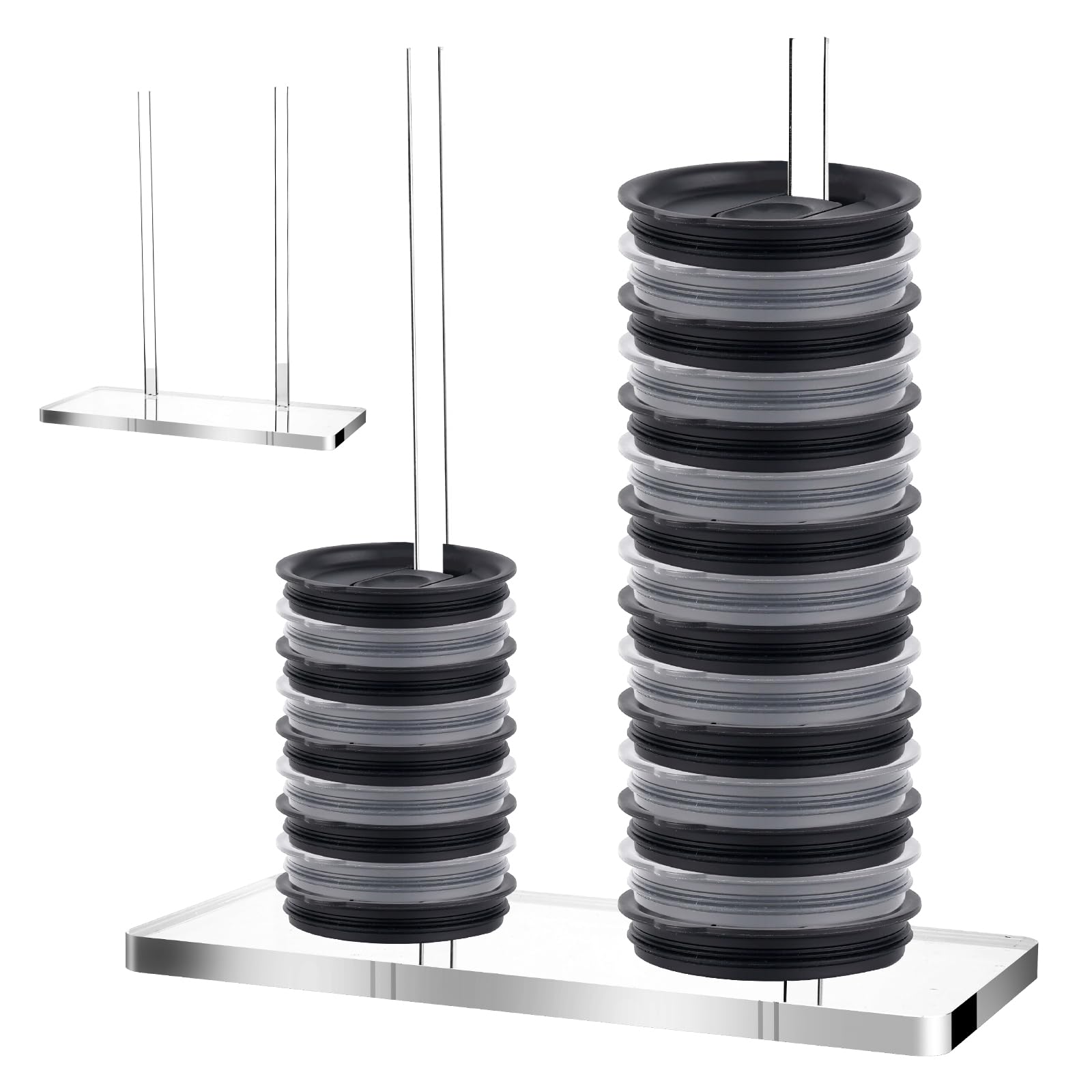 Acrylic Tumbler Lid Organizer, 10 Inch High Rectangle Stacking Tumbler ...