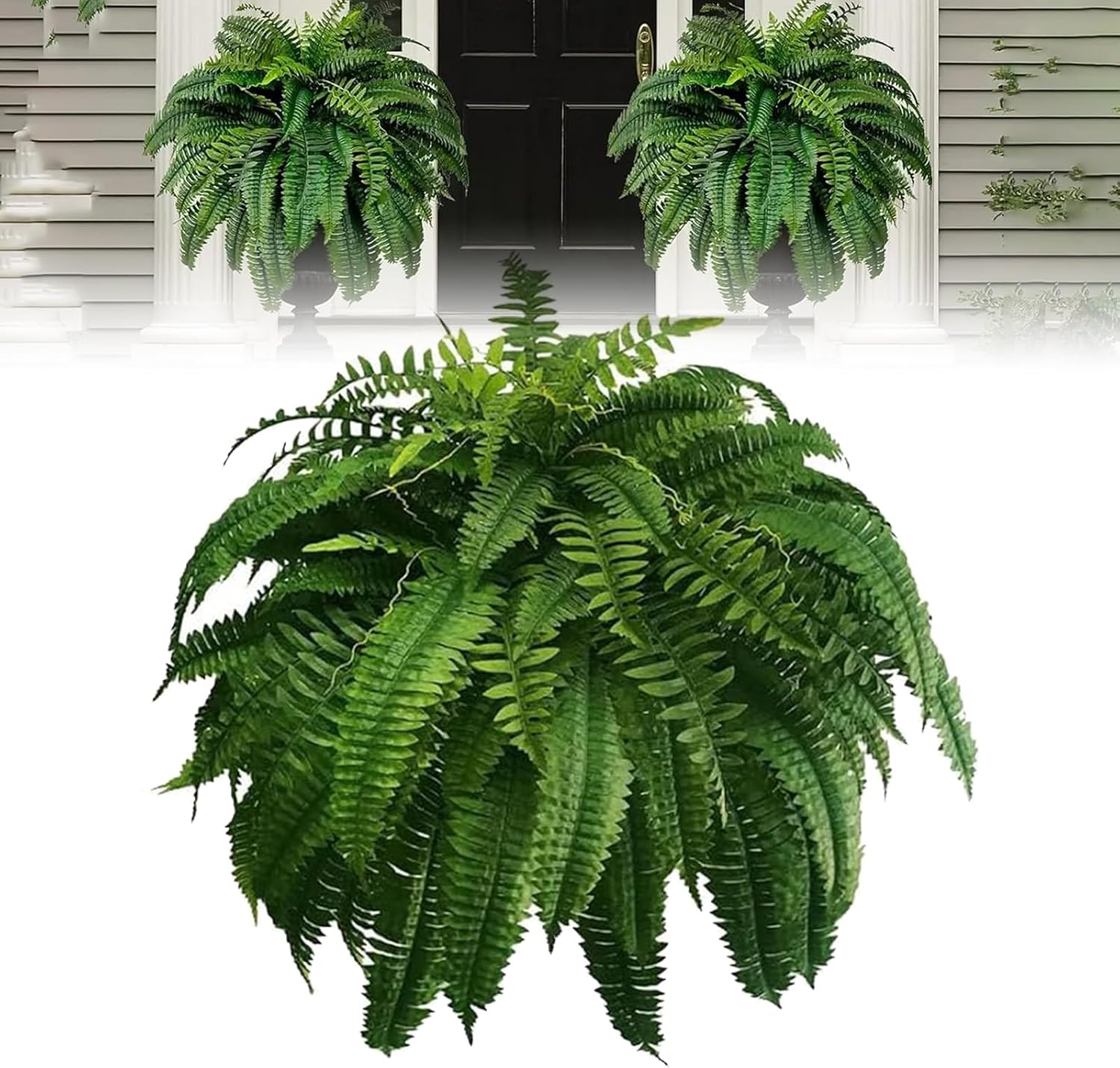 Uv Resistant Lifelike Artificial Boston Fern, 88 Branches, Artificial ...