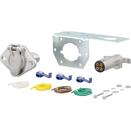 Amazon.com: CURT 58677 Vehicle-Side and Trailer-Side 4-Pin Round Wiring ...