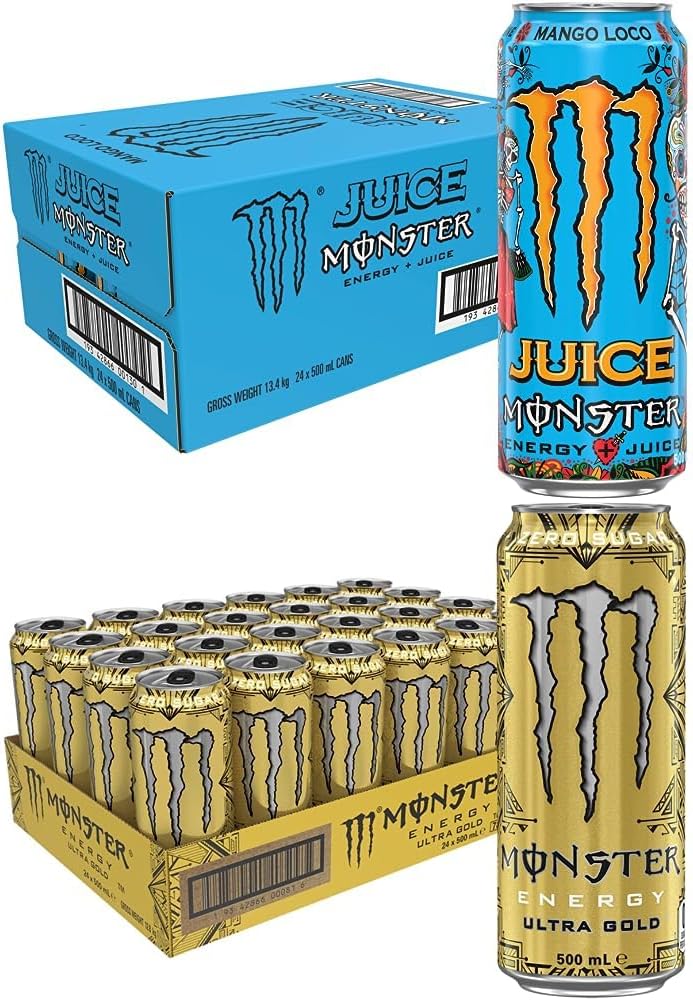 Monster Ultra Mango Loco Juice 24pk and Monster Ultra Gold 24pk ...