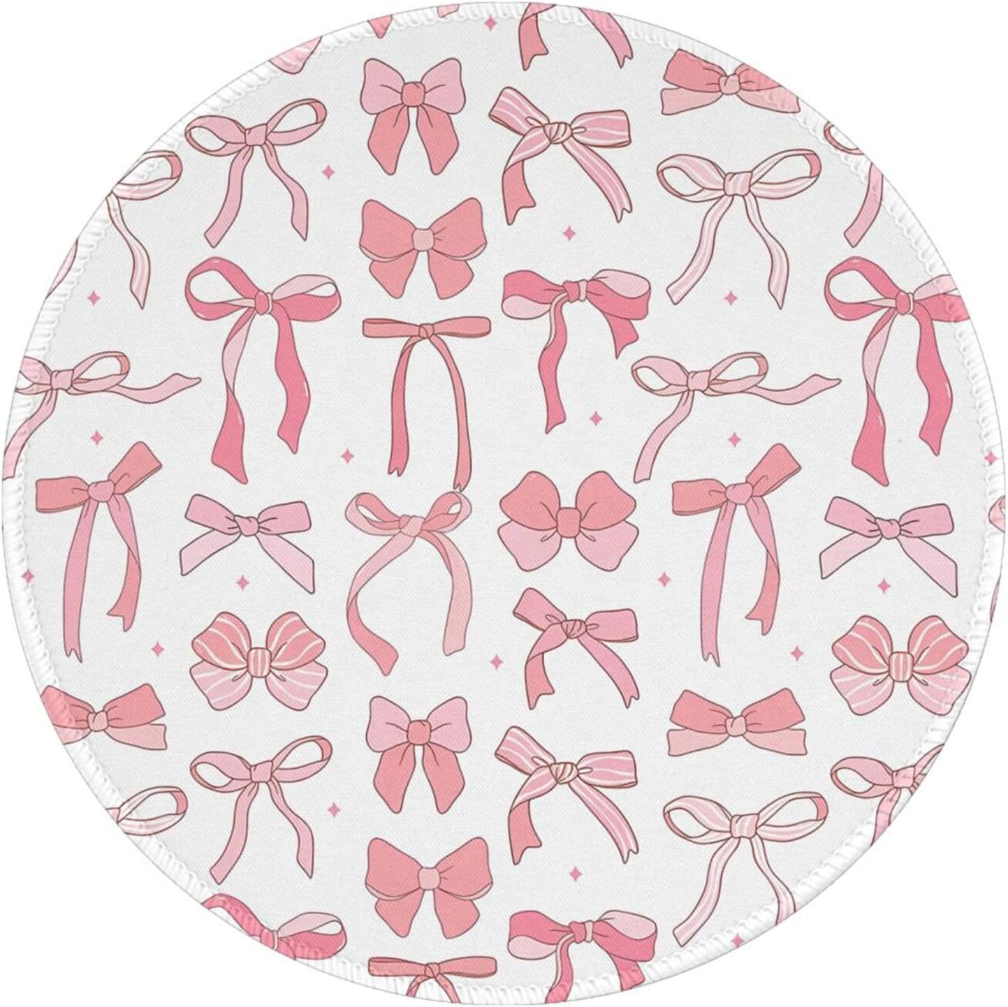 Amazon.com: Cute Travel Round Mouse Pad Pink Bow Mouse Pads for Desk ...