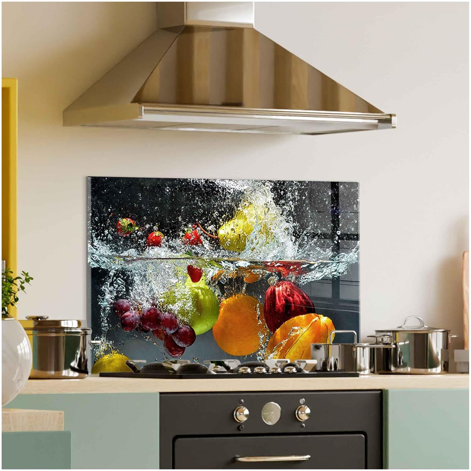 Amazon.com: Tempered Glass Kitchen Backsplash, Stove Back Cover, Stove ...