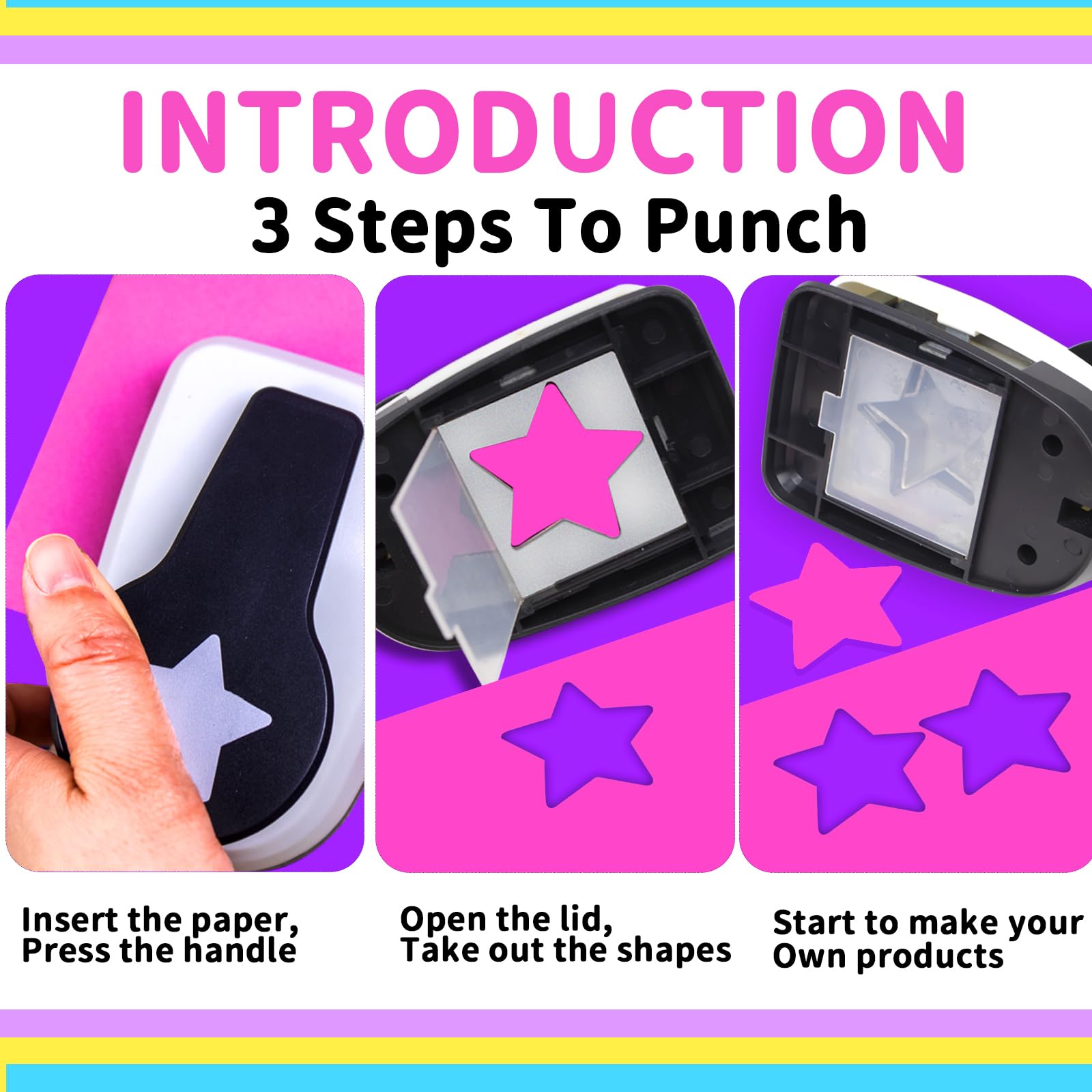 Snapklik.com : Craft Holes Punch, 2 Inch Star Shape Paper Punchs ...