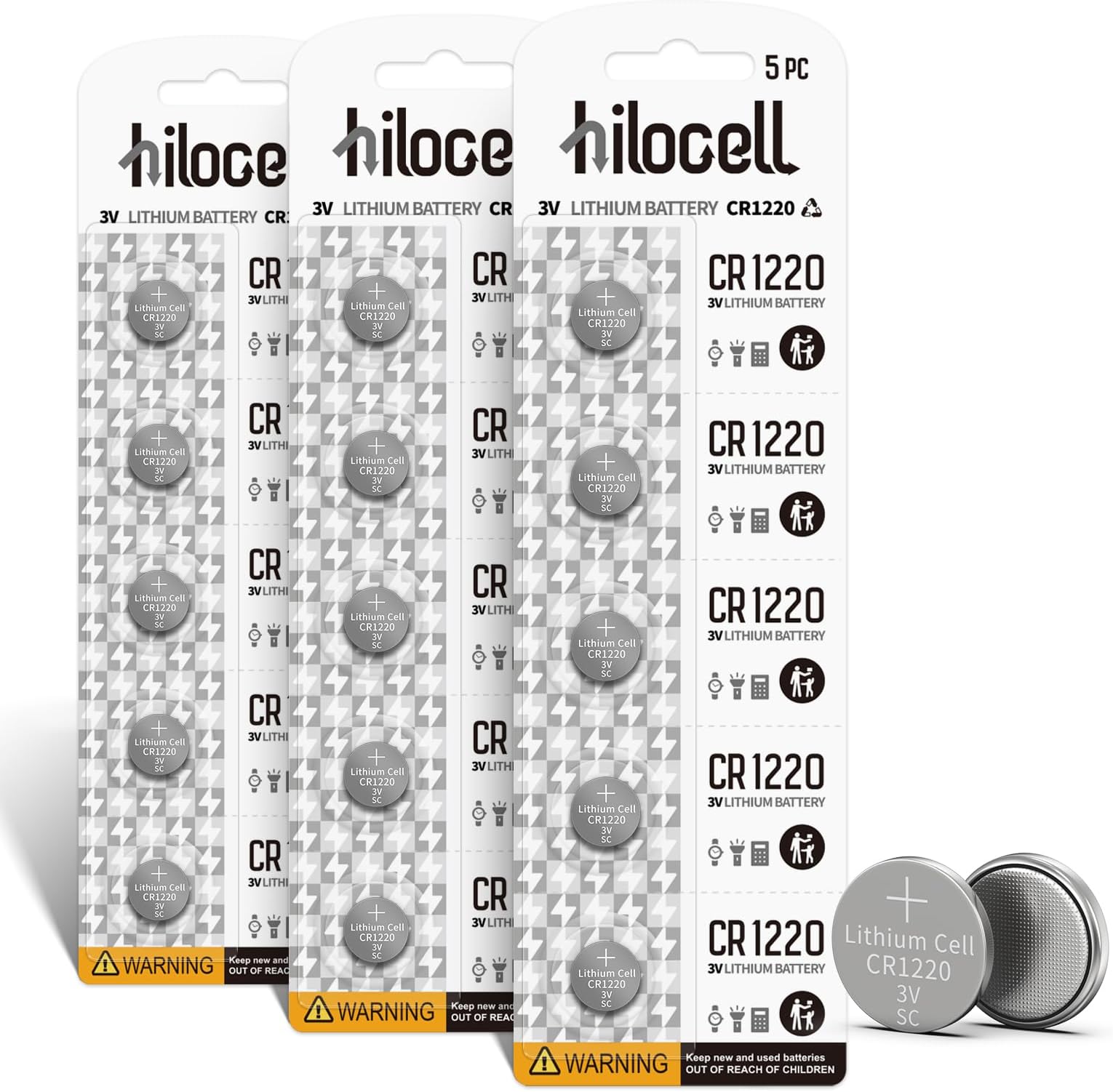 Amazon.com: SKOANBE 12PCS 1220 3V Lithium Button Coin Cell CR1220 ...