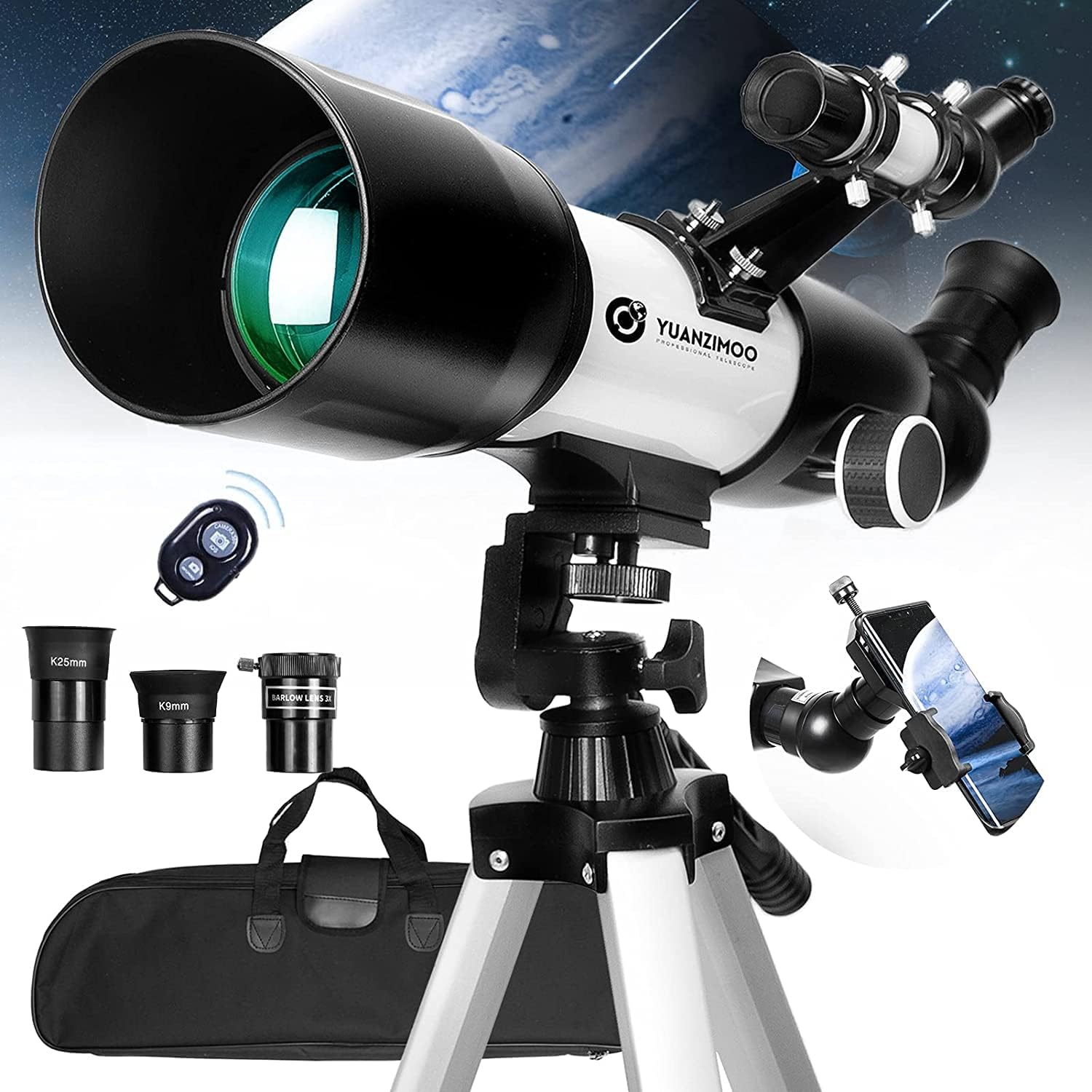 Amazon.com : YUANZIMOO Telescope 70 mm Aperture 400 mm Refractor ...