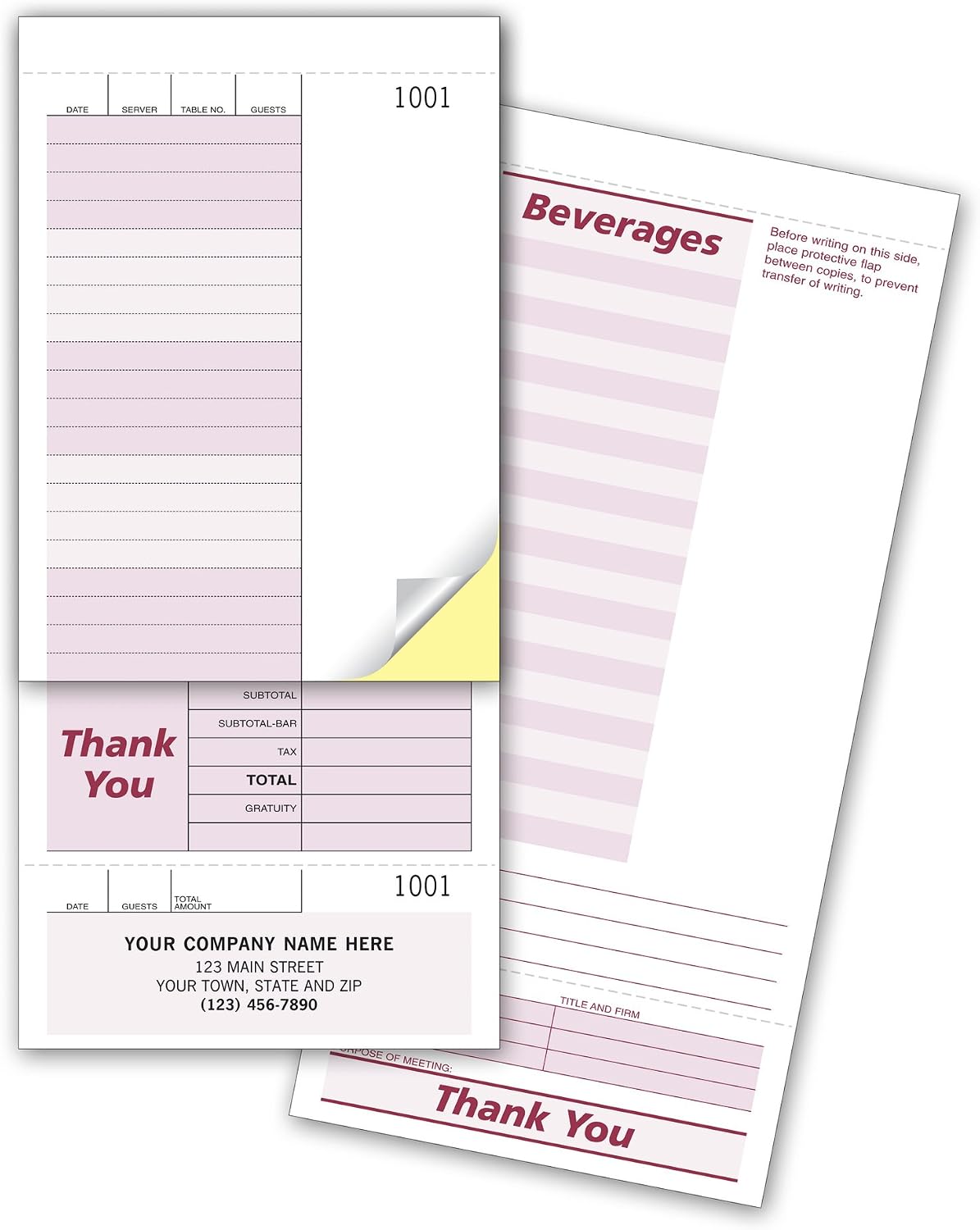 Amazon.com: CheckSimple Restaurant Guest Check Forms - Customized ...