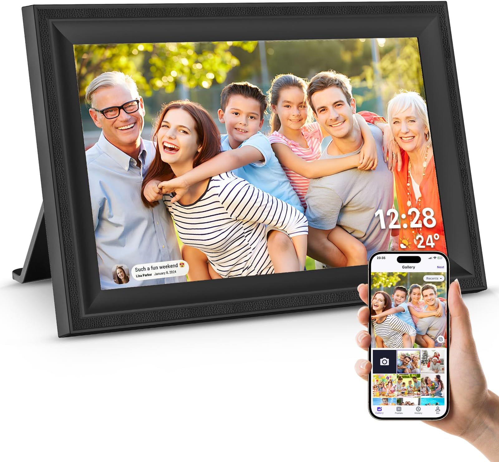Amazon.com : Smart Digital Picture Frame WiFi Send Photos from anywhere16GB Storage Smooth ...