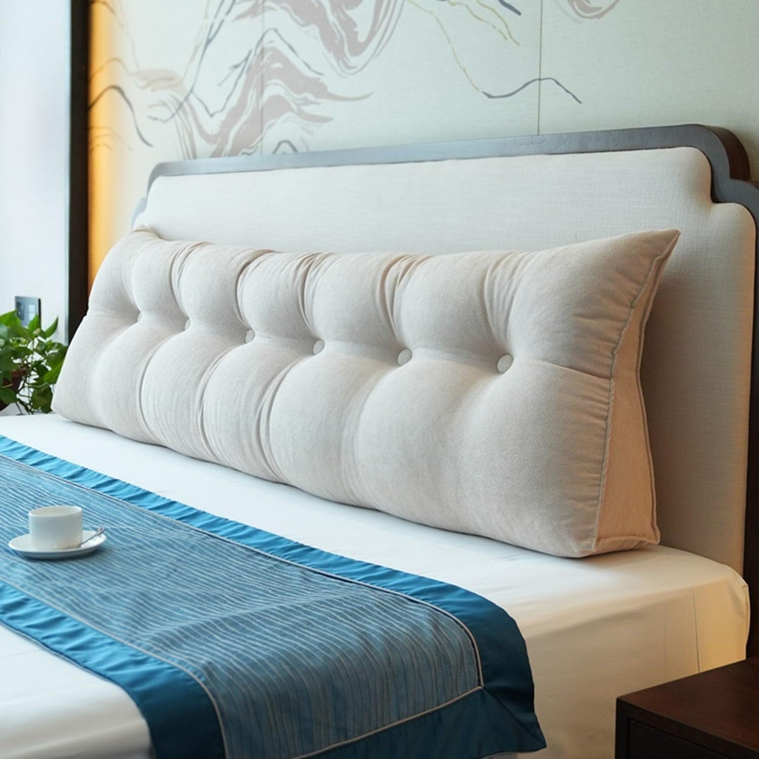 Amazon.com: Queen Headboard Pillow - Triangular Headboard Wedge Pillow ...