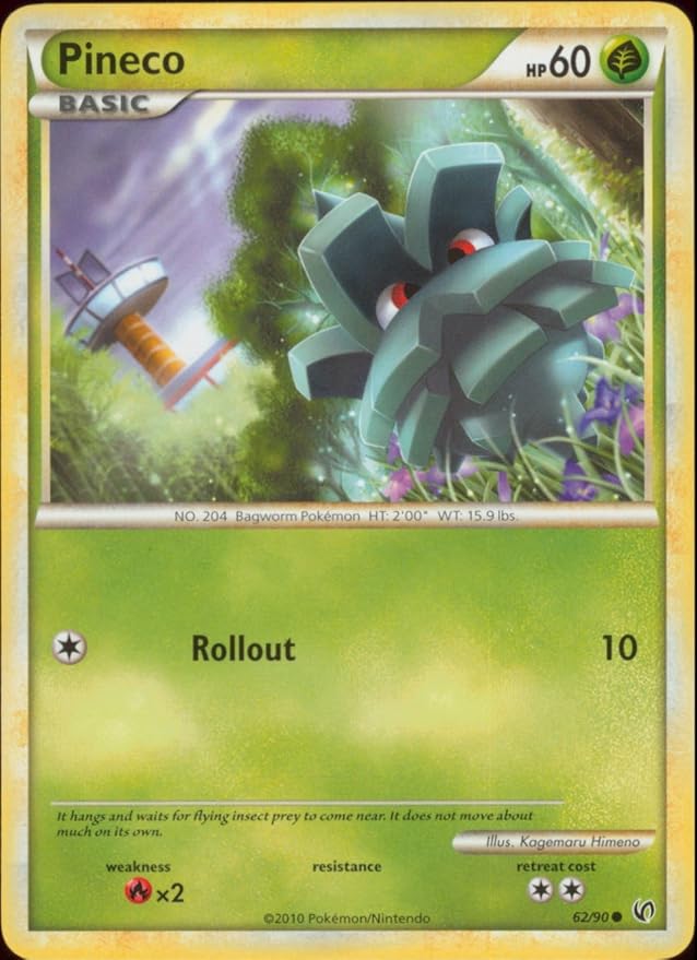 Amazon.com: Pokemon - Pineco (62/90) - HS Undaunted - Reverse Holo ...