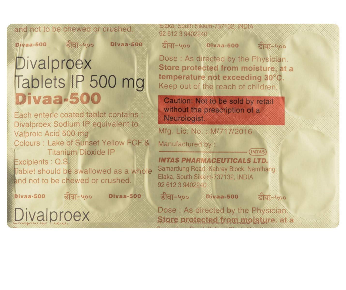 Divaa 500 - Strip of 10 Tablets : Amazon.in: Health & Personal Care