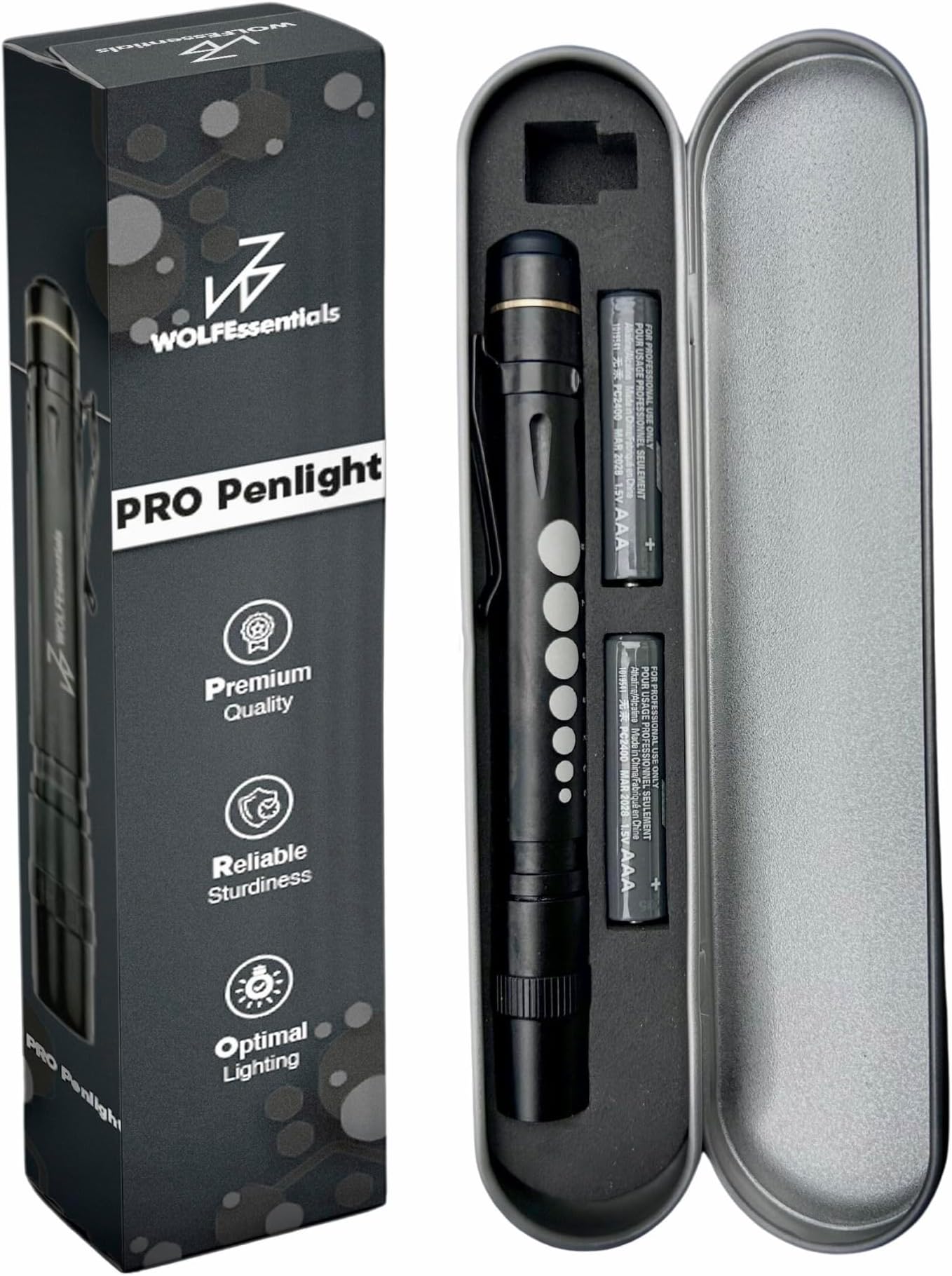 Amazon.com: WOLFEssentials PRO Pen Light with Pupil Gauge for Nurses ...