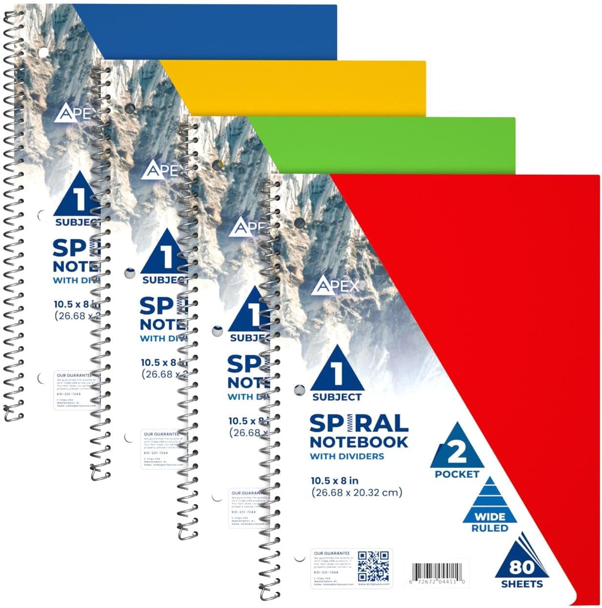 Amazon.com : Spiral Notebook, Wide Ruled Spiral Notebook, 1 Subject ...