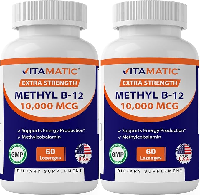 Amazon.com: Vitamatic Methyl Vitamin B12 (Methylcobalamin) 10,000 mcg ...