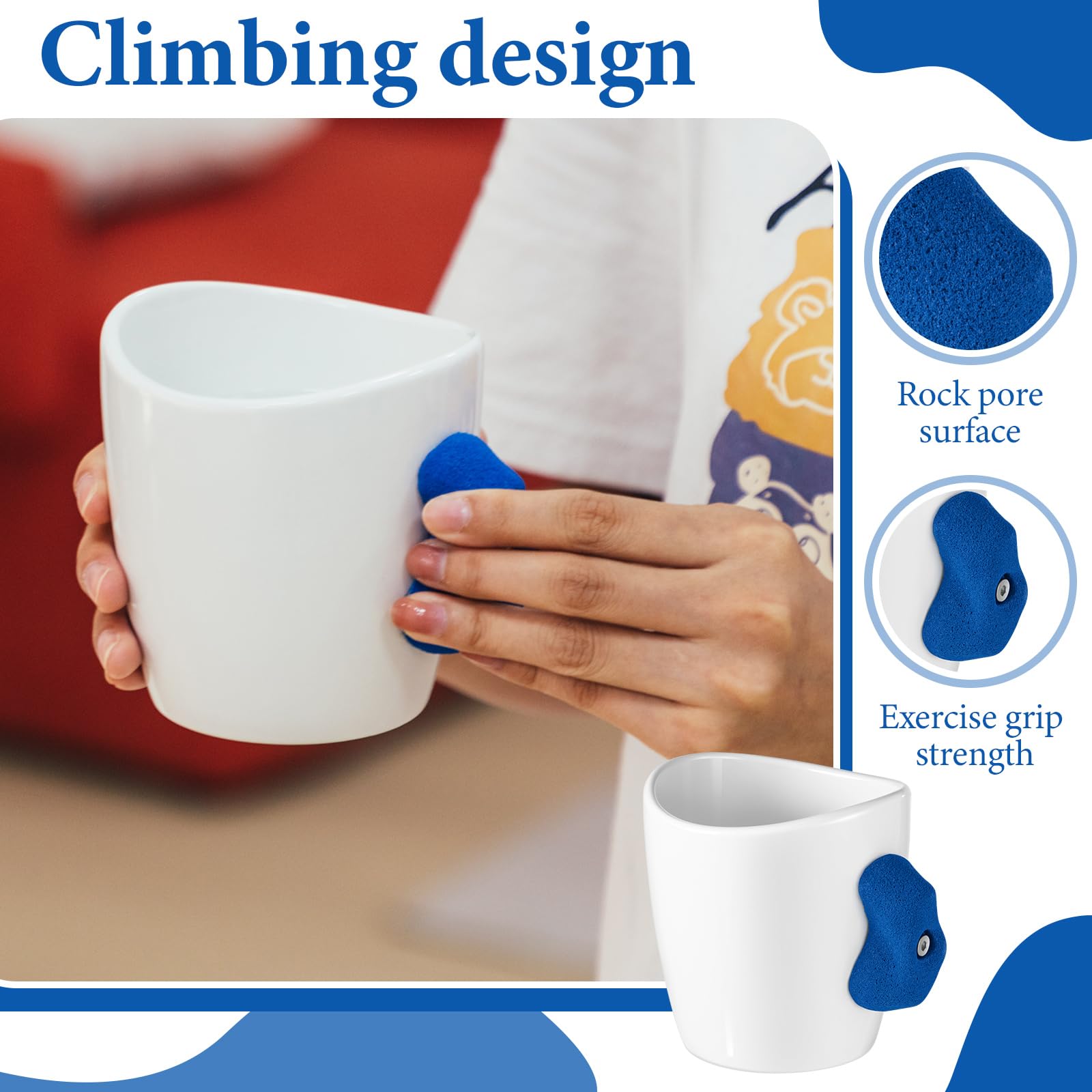 Climber Gift Mug Rock Climbing Mug – 2-Pack With Climber Hold Handle ...