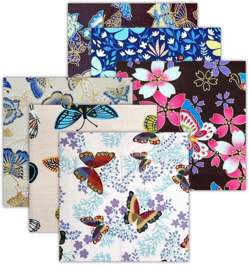 Amazon.com: Obluchye 6 PCS Butterfly Material Fabric 50 x 40 cm ...