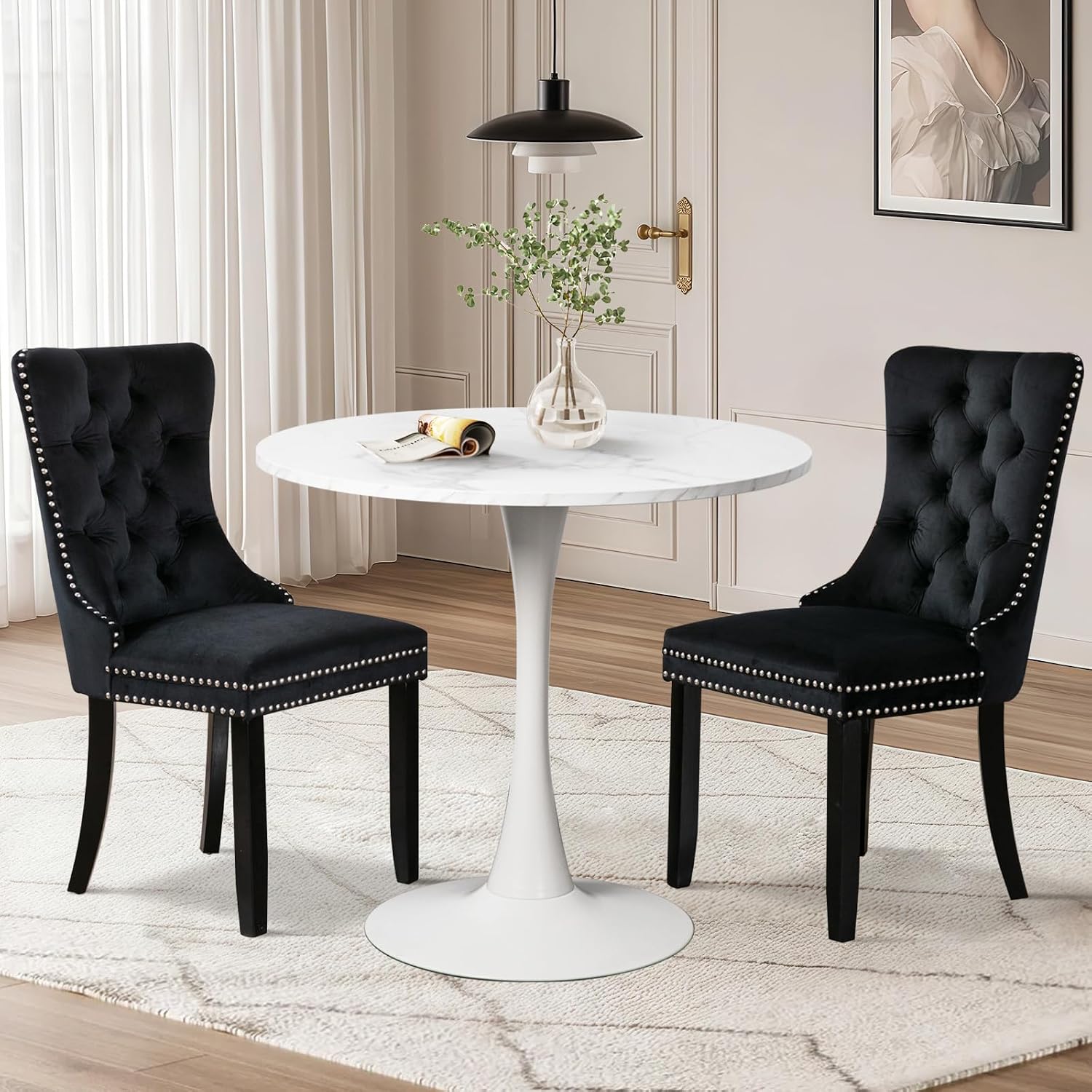 Amazon.com - SoarFlash Kitchen Table and Chairs for 2, 31.5 Inch Dining ...