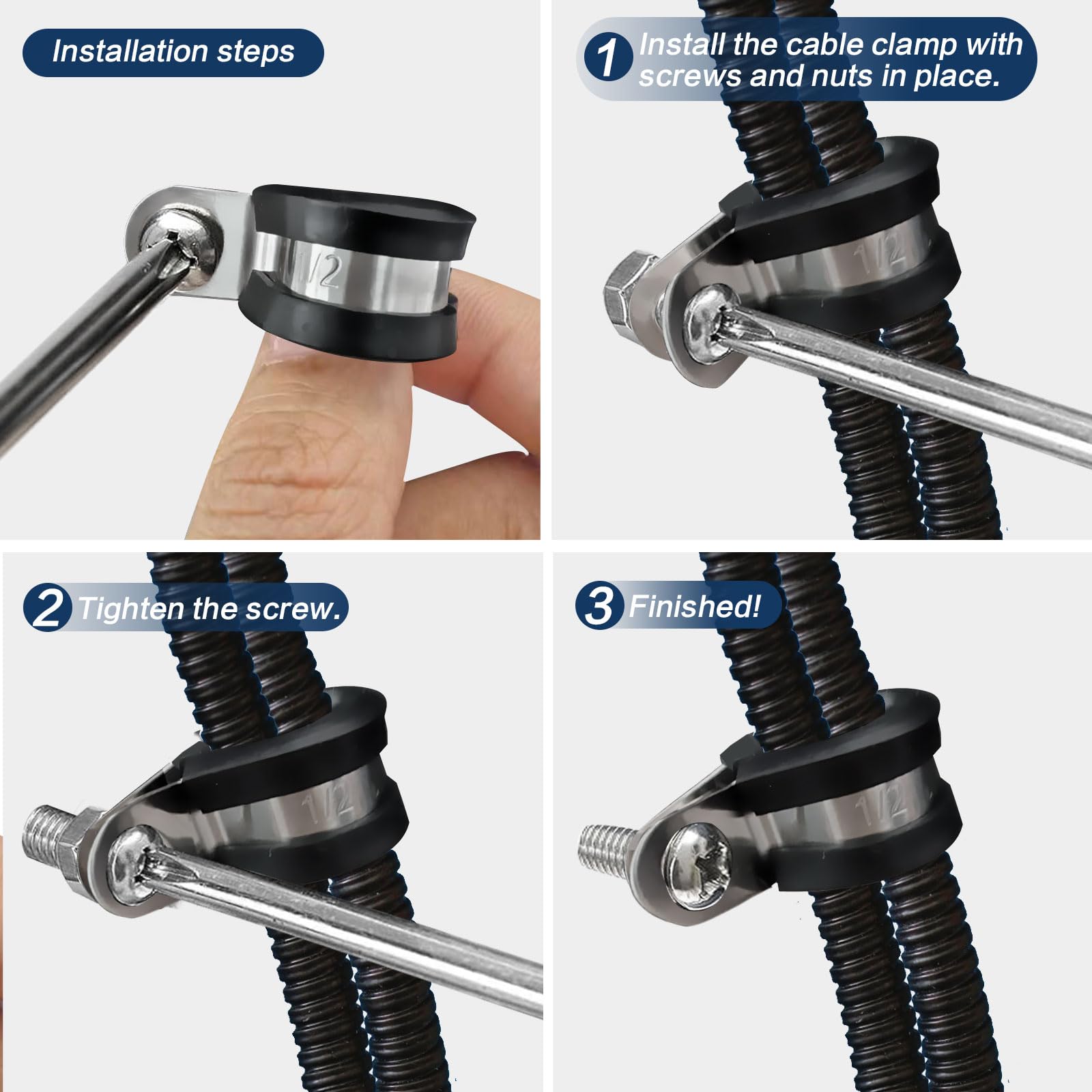 Snapklik.com : GHGVOLB 20 Pack 5/8 Inch Pipe Clamps - Professional 304 ...