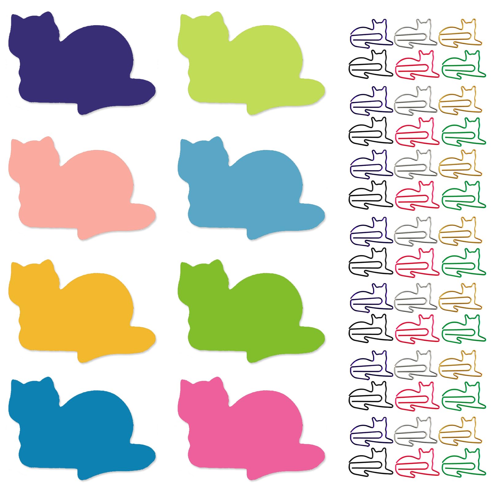 Amazon.com : Sticky Notes & Paper Clips Set 240 Sheets Colorful Self ...