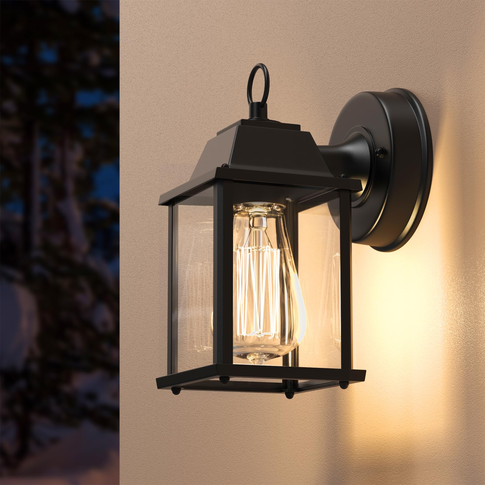XCOFZOB Outdoor Wall Lights, Black Dusk to Dawn Outdoor Wall Lantern ...