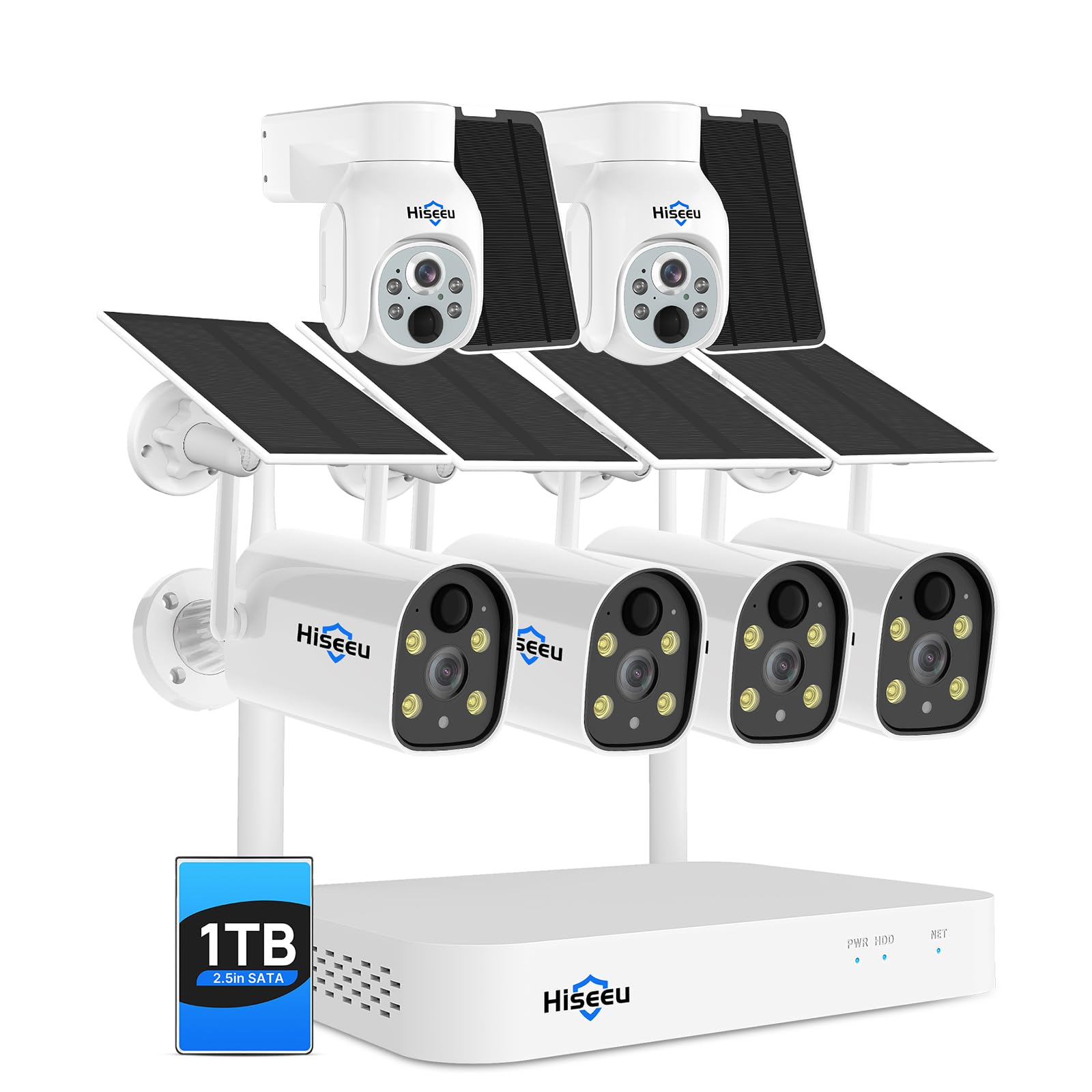 Amazon.com : Hiseeu Solar Powered Wireless Security Camera System ...