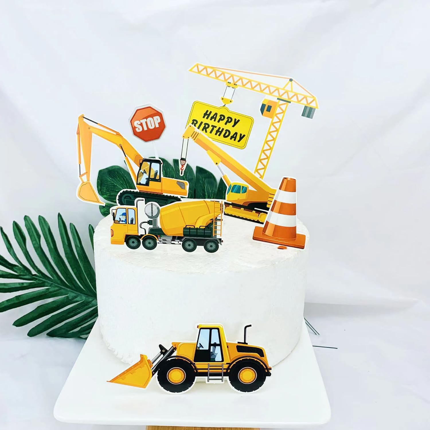 Amazon.com: 7 Pcs Construction Truck Cake Topper Vehicles Cupcake ...