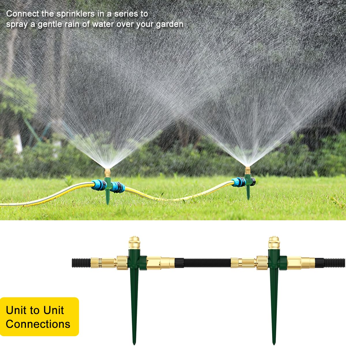 Snapklik.com : 2 Pack Metal Lawn Sprinkler For Yard, Automatic Garden ...