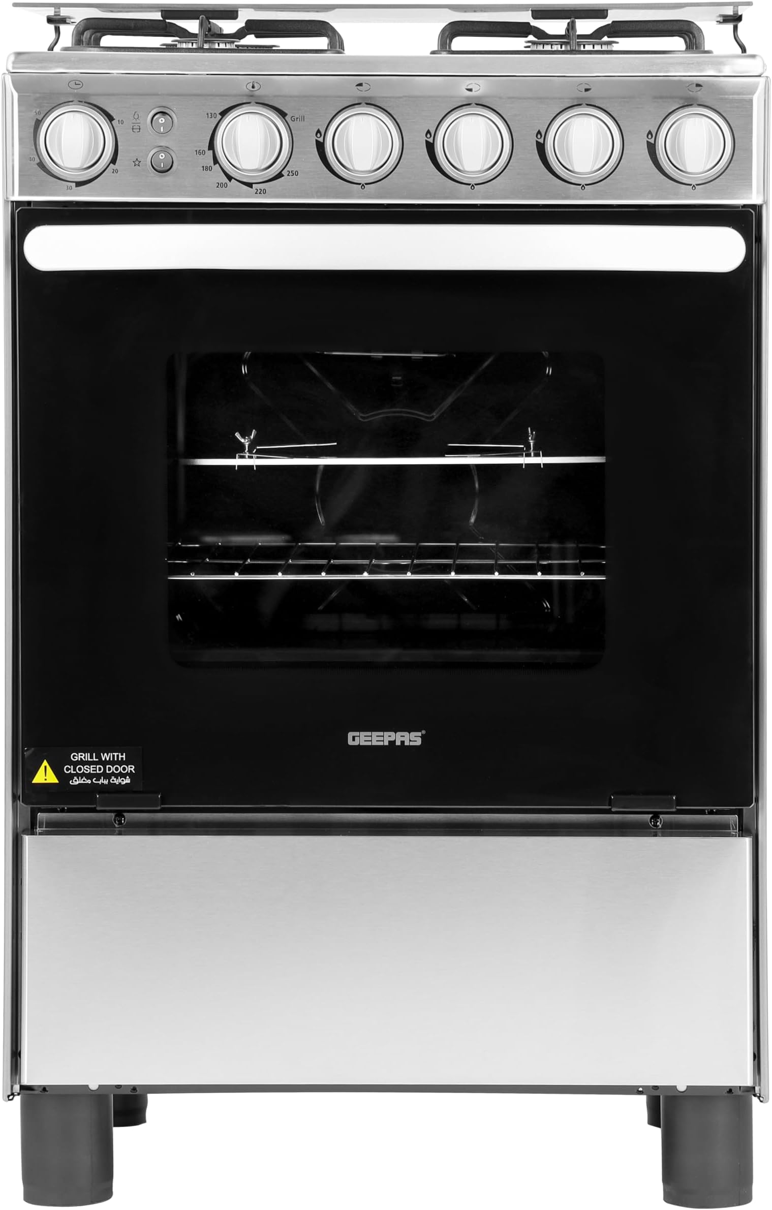 Geepas 60*60 Cm Cooking Range, 4 Gas Euro Pool Type Burners & 3mm Flat ...