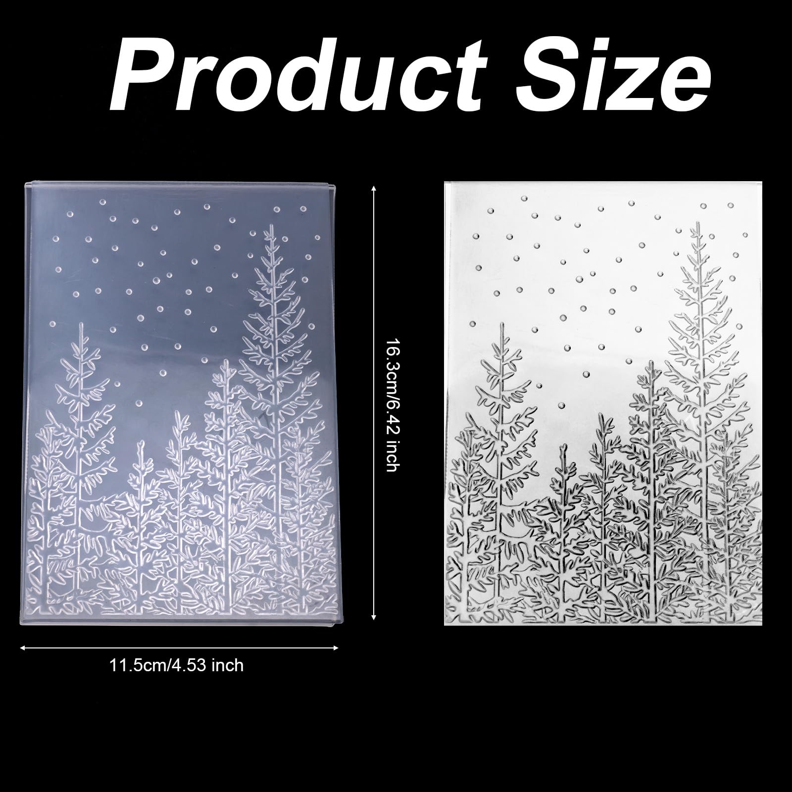 3D Embossing Folder, 6.42×4.53 Inch Pine Tree Embossing Plate Plastic ...