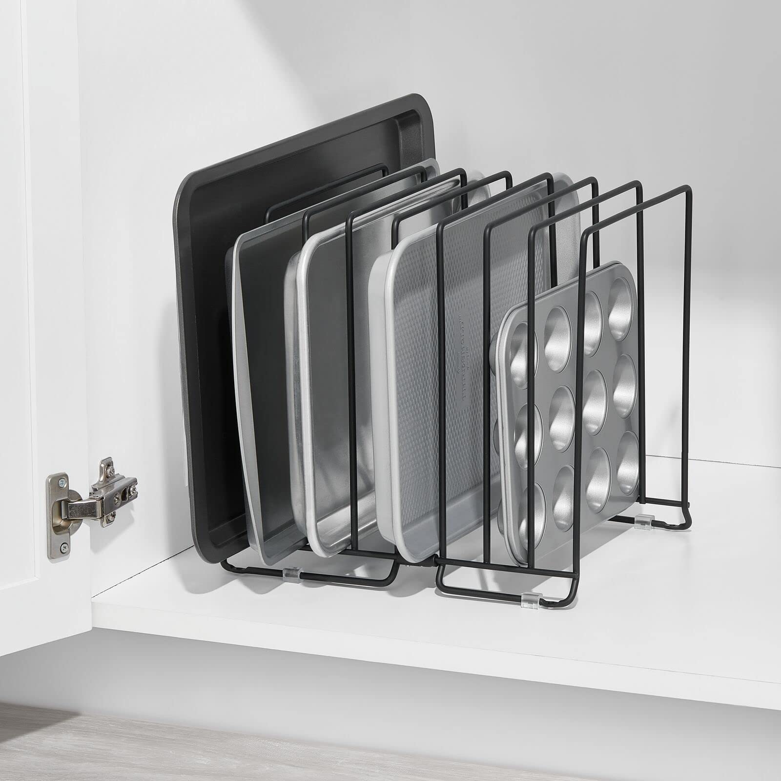 mDesign Large Metal Wire Organizer Rack for Kitchen Cabinet, Pantry ...