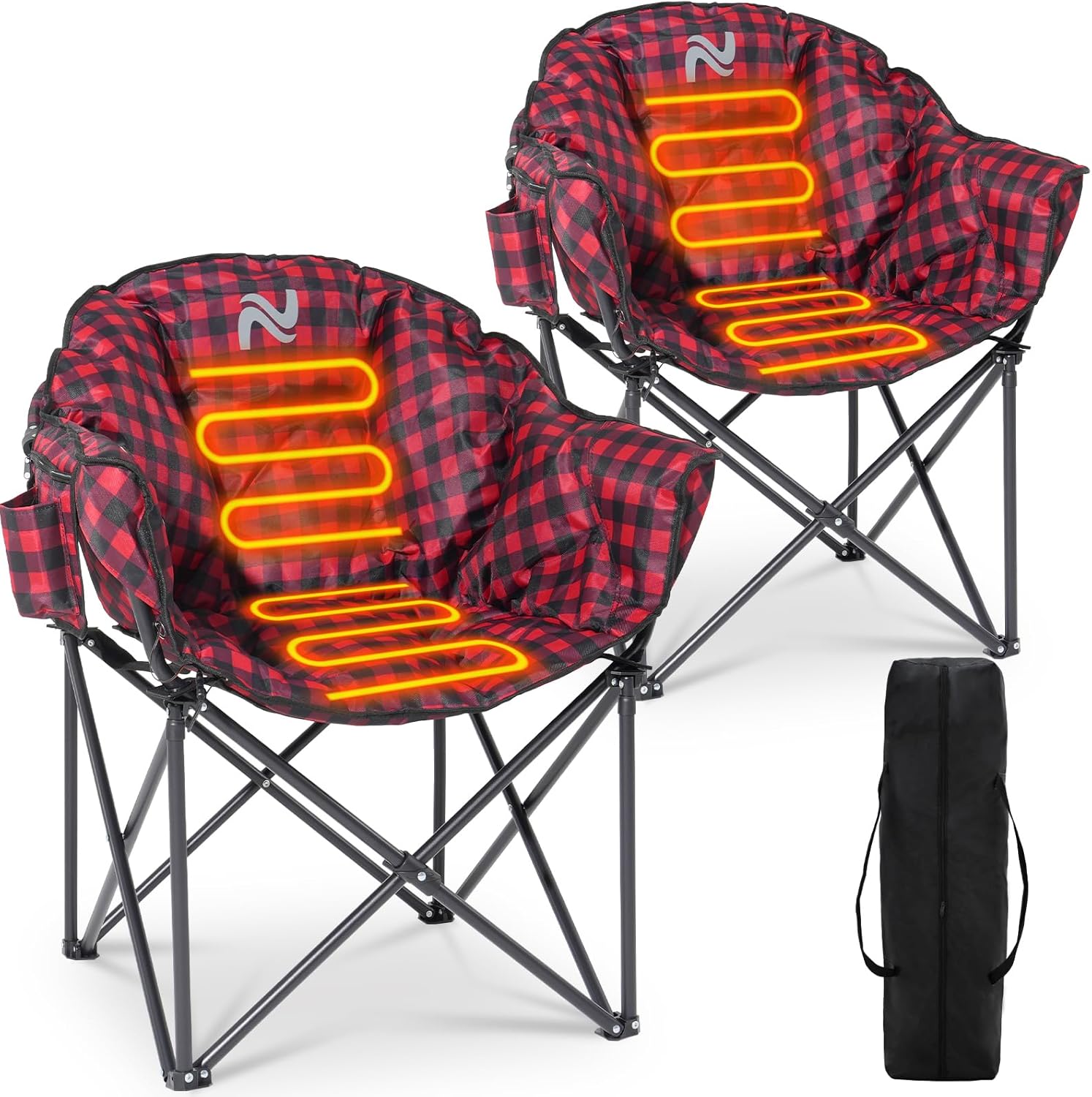 Amazon.com: DoCred Oversized Heated Camping Chair, Outdoor Portable ...