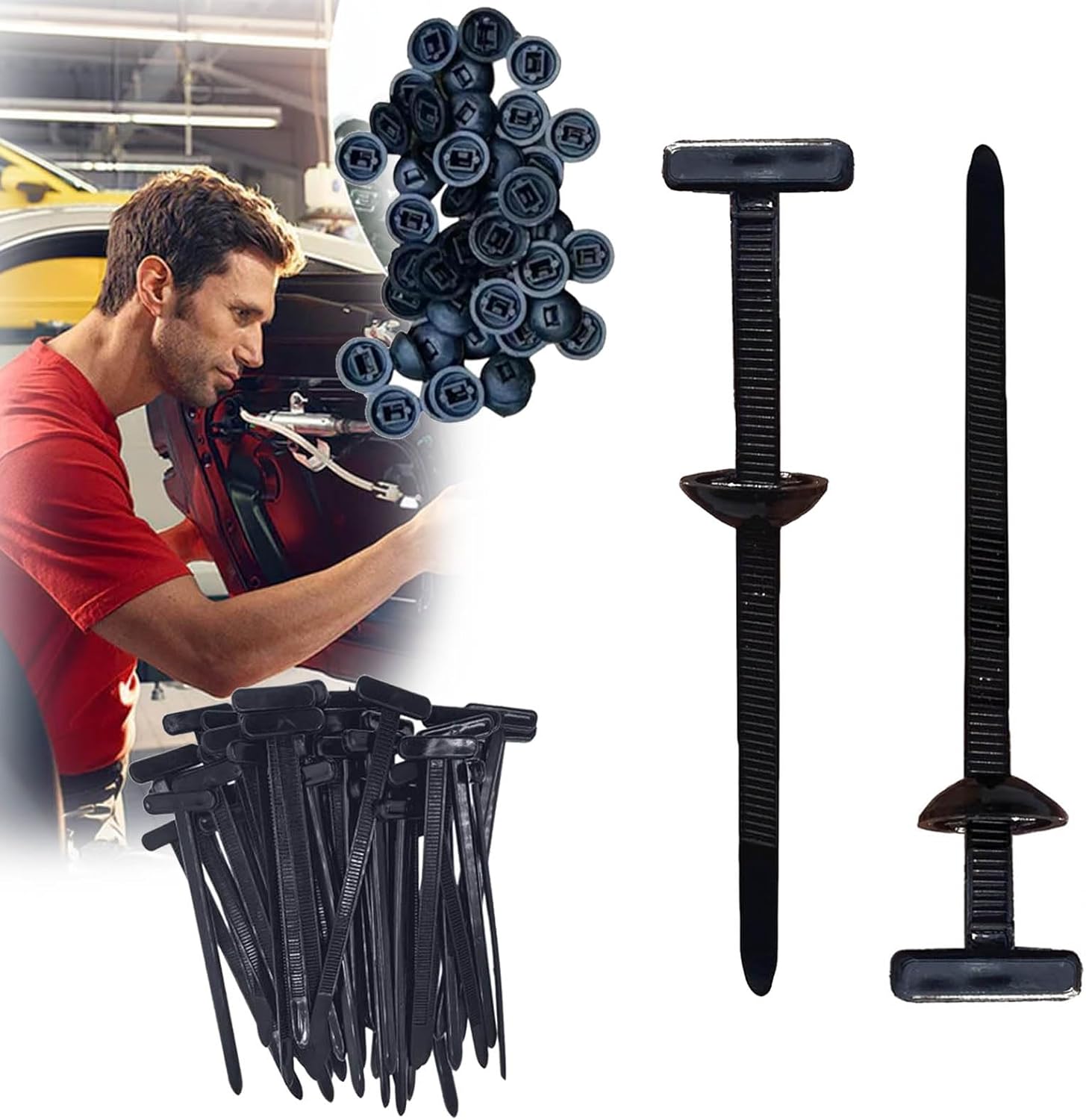 ZANWANXIN Nylon Universal Cable Tie Buckle, Heavy Duty Self-Locking Nylon Zip Ties Holder ...