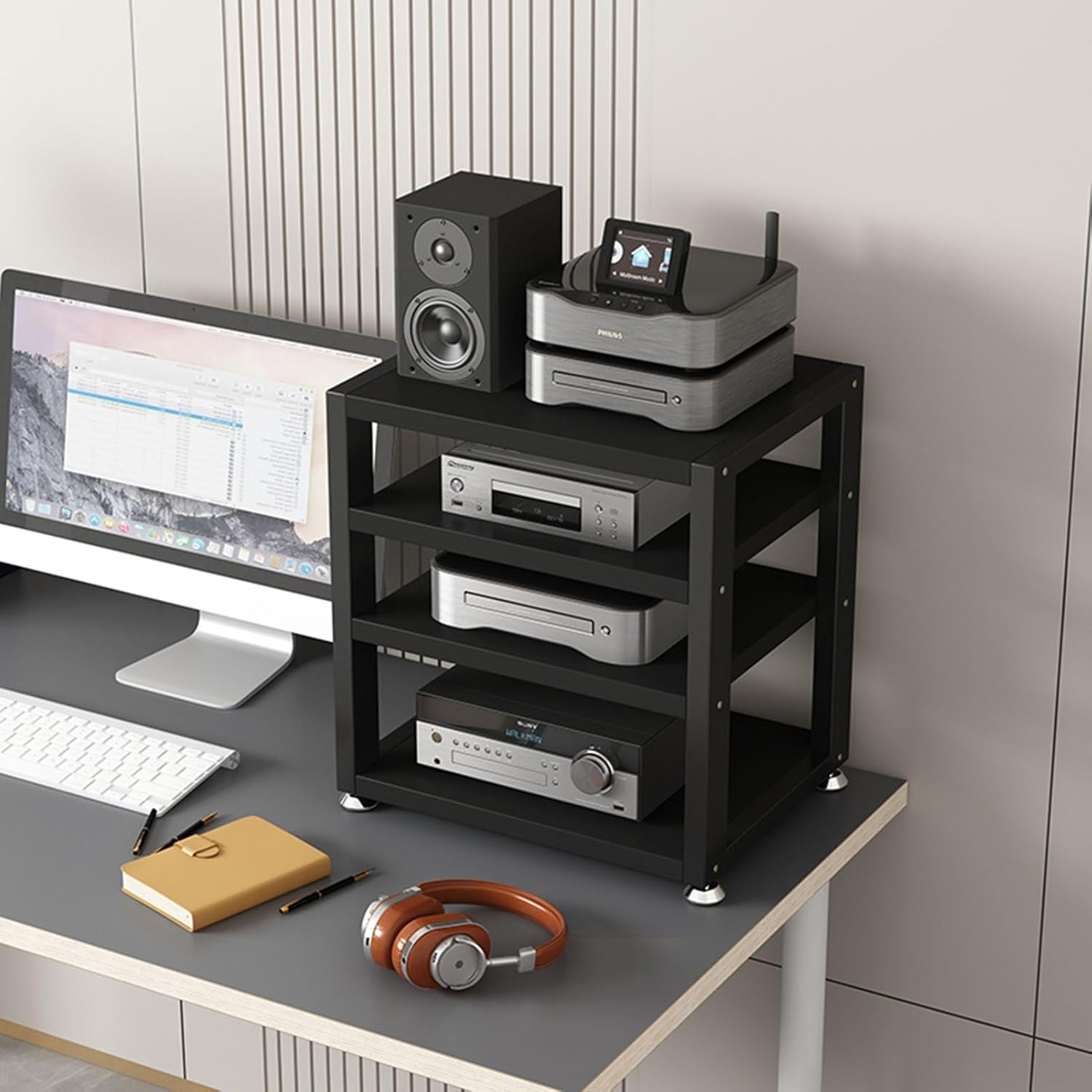 Amazon.com: Multi-Functional Stereo Shelf Home Office Desktop Amplifier ...
