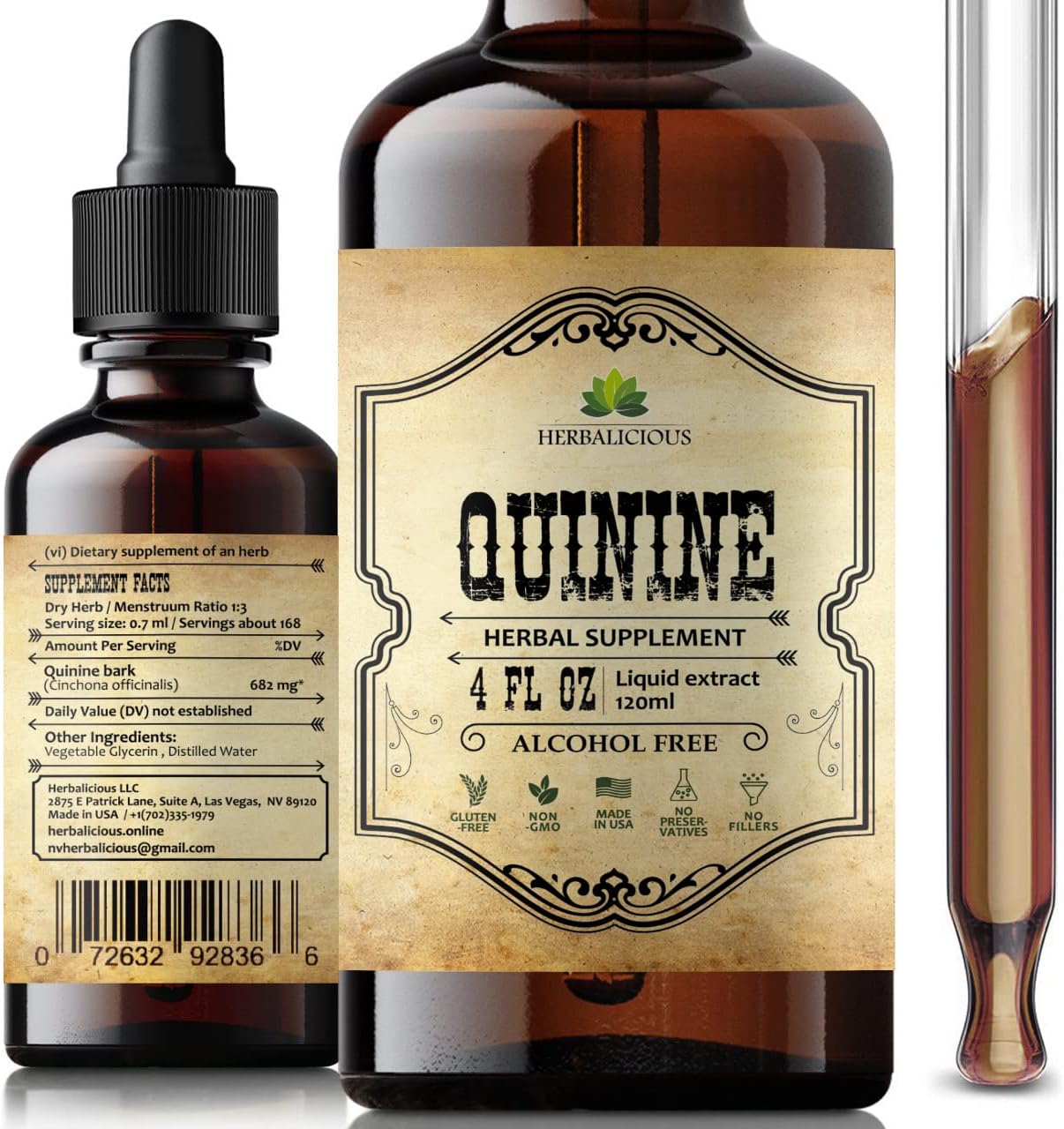 Amazon.com: Quinine Liquid Extract 4oz - Cinchona Officinalis Bark ...