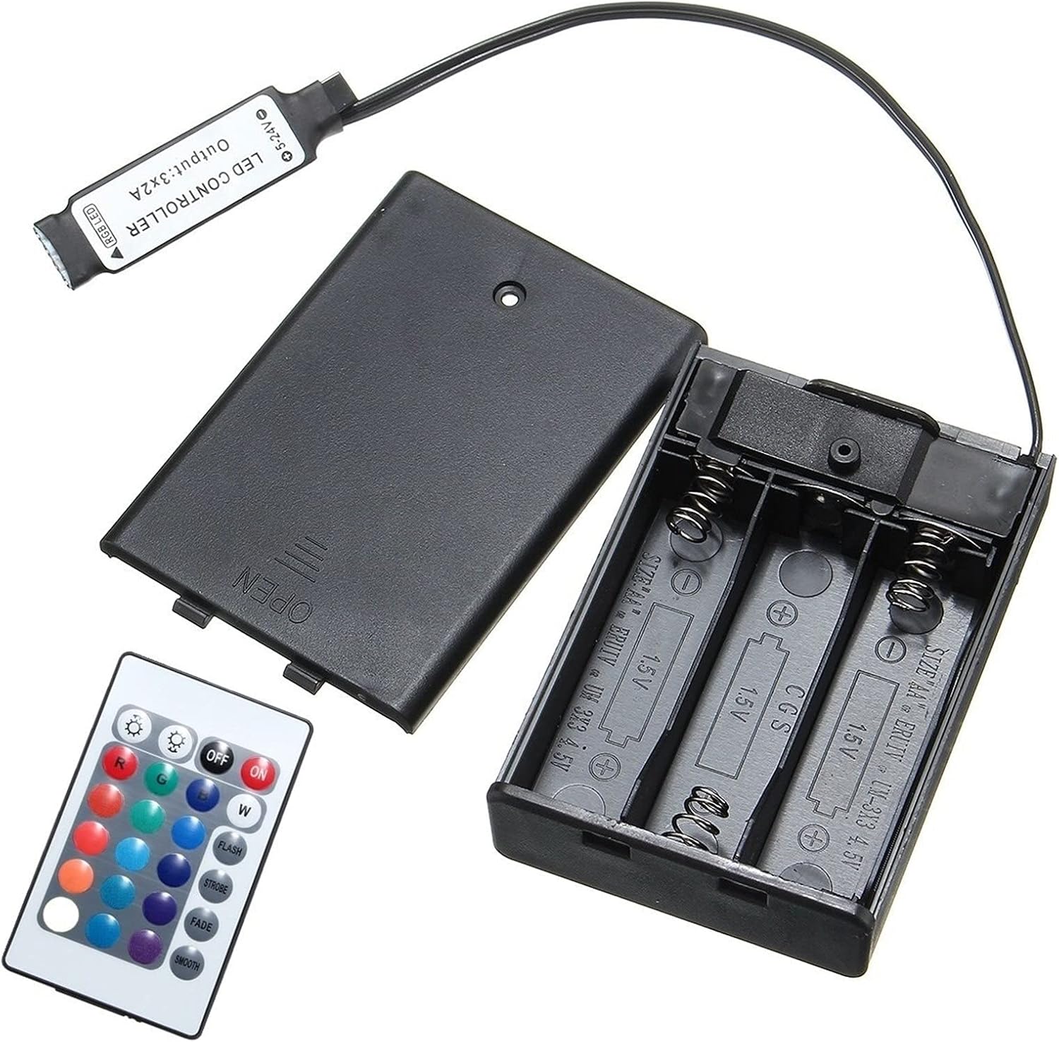 Amazon.com: HUPNOS DC4.5V Mini RF Controller Battery Box with 24 Keys ...